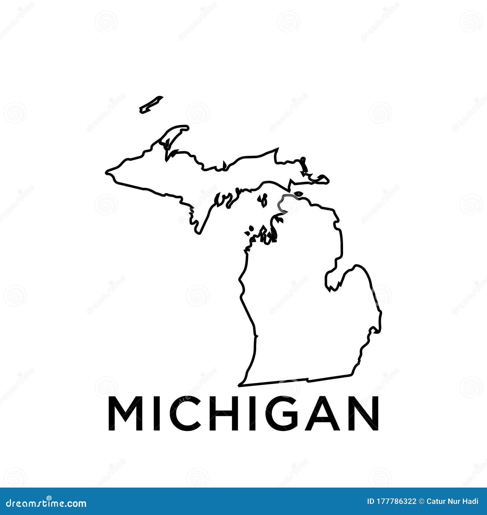Michigan Map Icon Vector Trendy Stock Vector - Illustration of ...
