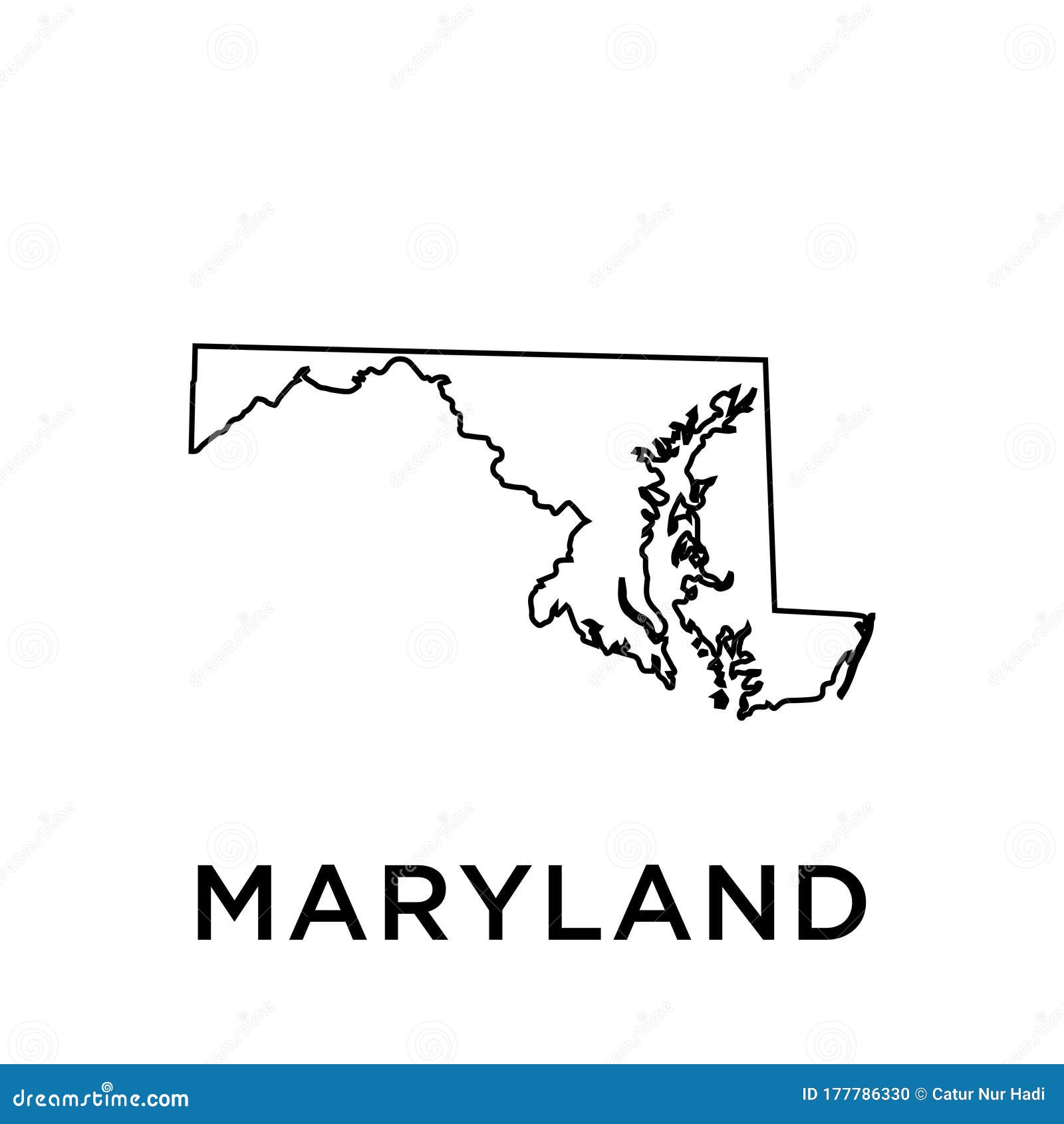Maryland Map Icon Vector Trendy Stock Vector - Illustration of ...