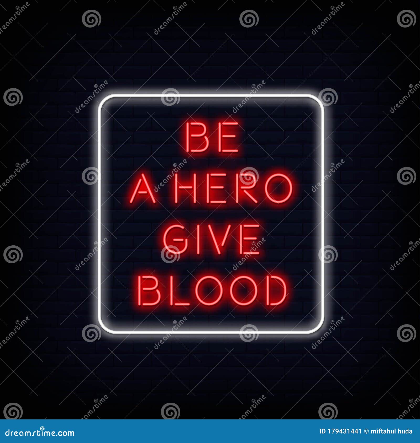 Be a Hero Give Blood Neon Signs Style Text Vector Stock Vector ...
