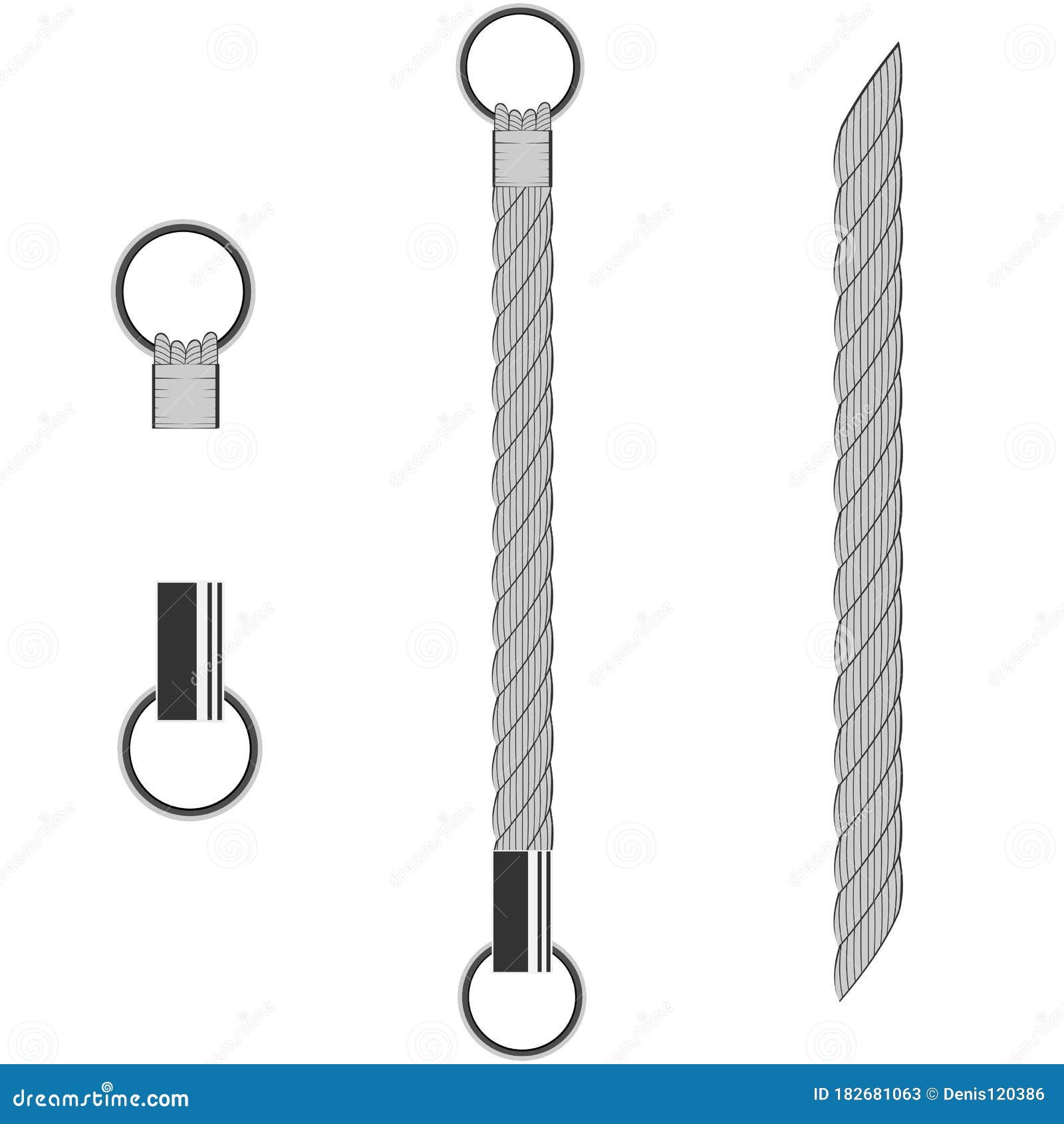 Rope. Cable Connection Elements. Vector Illustration Stock Illustration ...