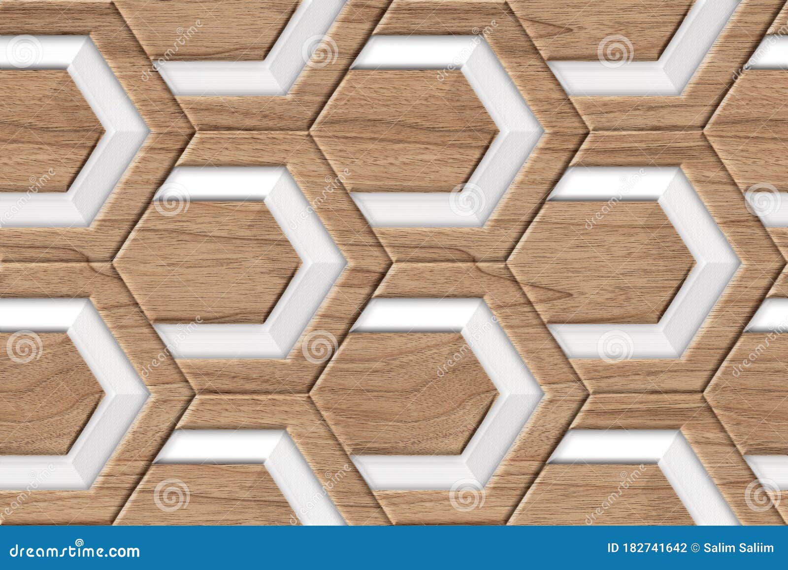 Wood Oak 3d Tiles Texture with White Plastic Elements. Material Wood ...