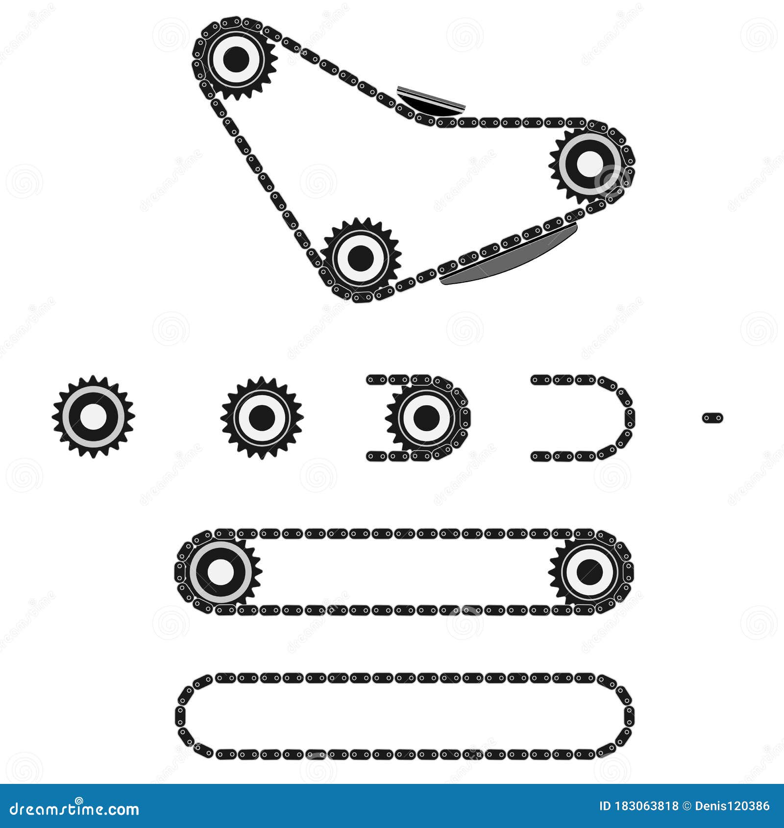 Chain. the Elements of the Chain. Vector Illustration Stock ...