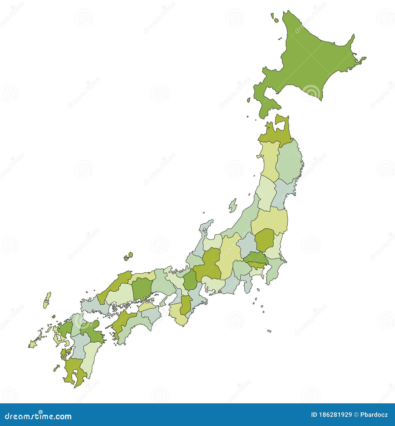 Highly Detailed Editable Political Map with Separated Layers. Japan ...