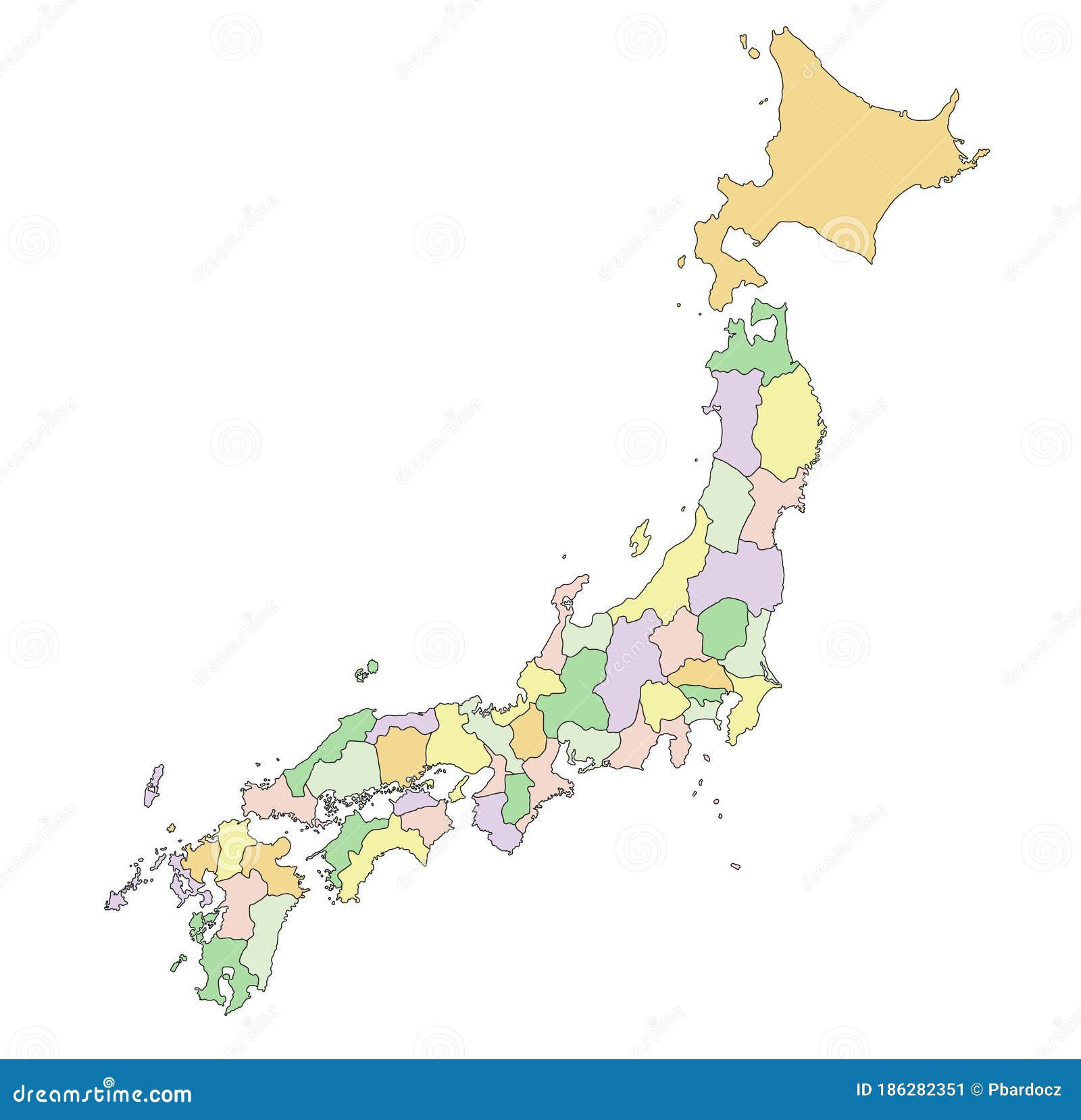 Japan - Highly Detailed Editable Political Map With Labeling. Vector ...