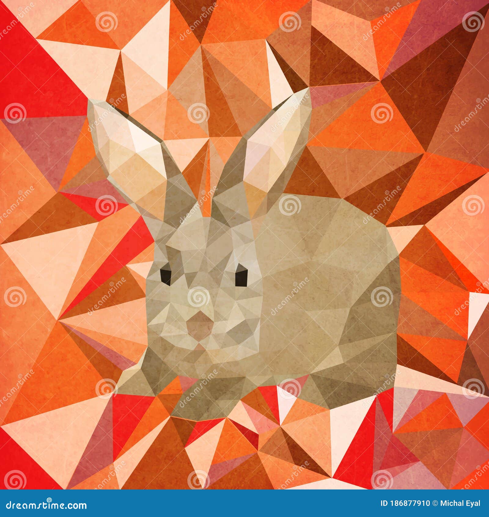 Geometric Illustration of a Rabbit Made of Triangles. Stock ...