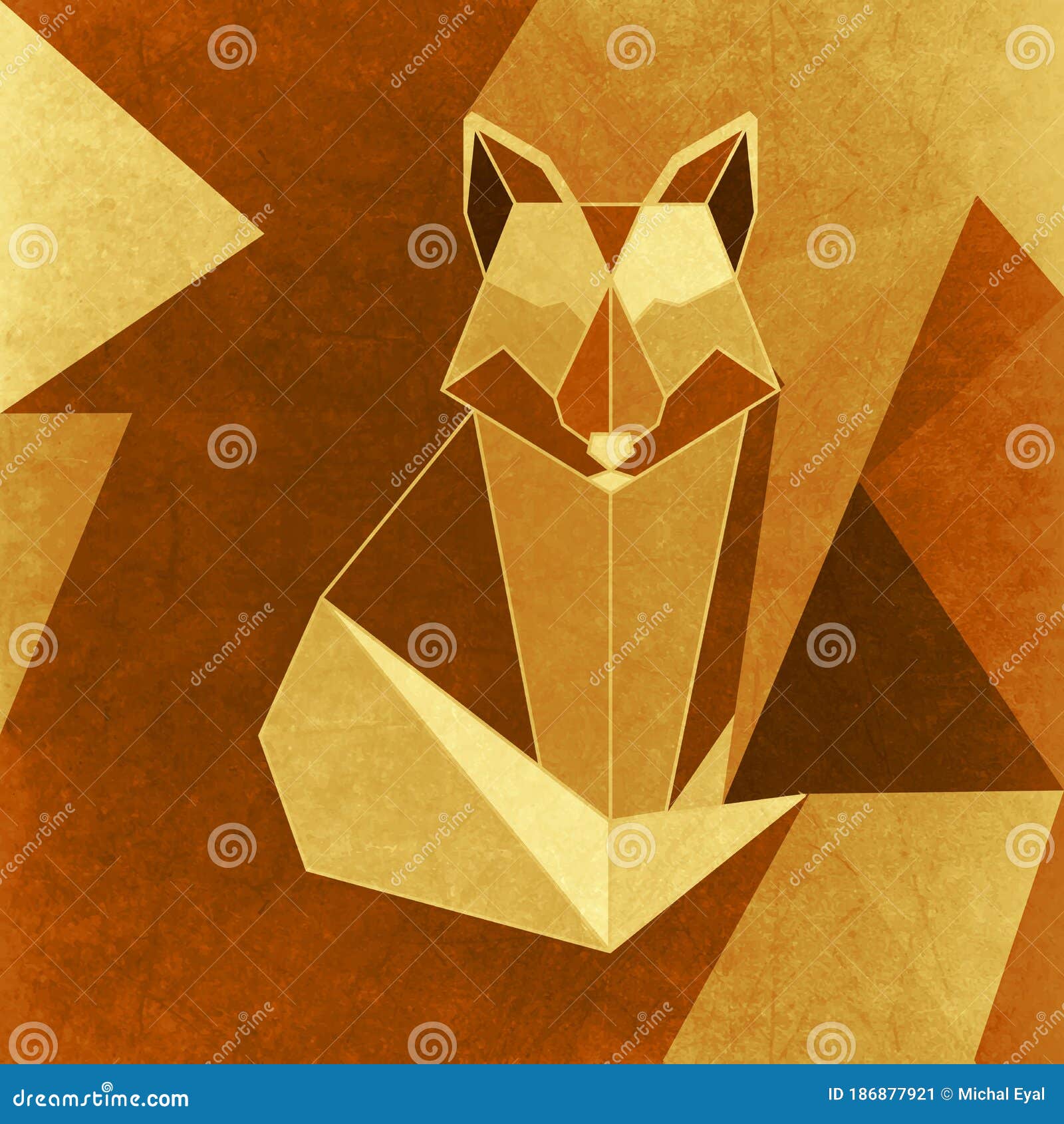A Geometric Fox Illustration Made of Triangles Stock Illustration ...