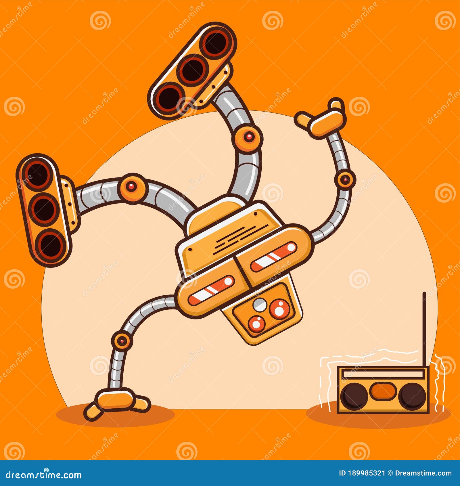 Guardian With Radio Transmitter Cartoon Character Vector Illustration ...