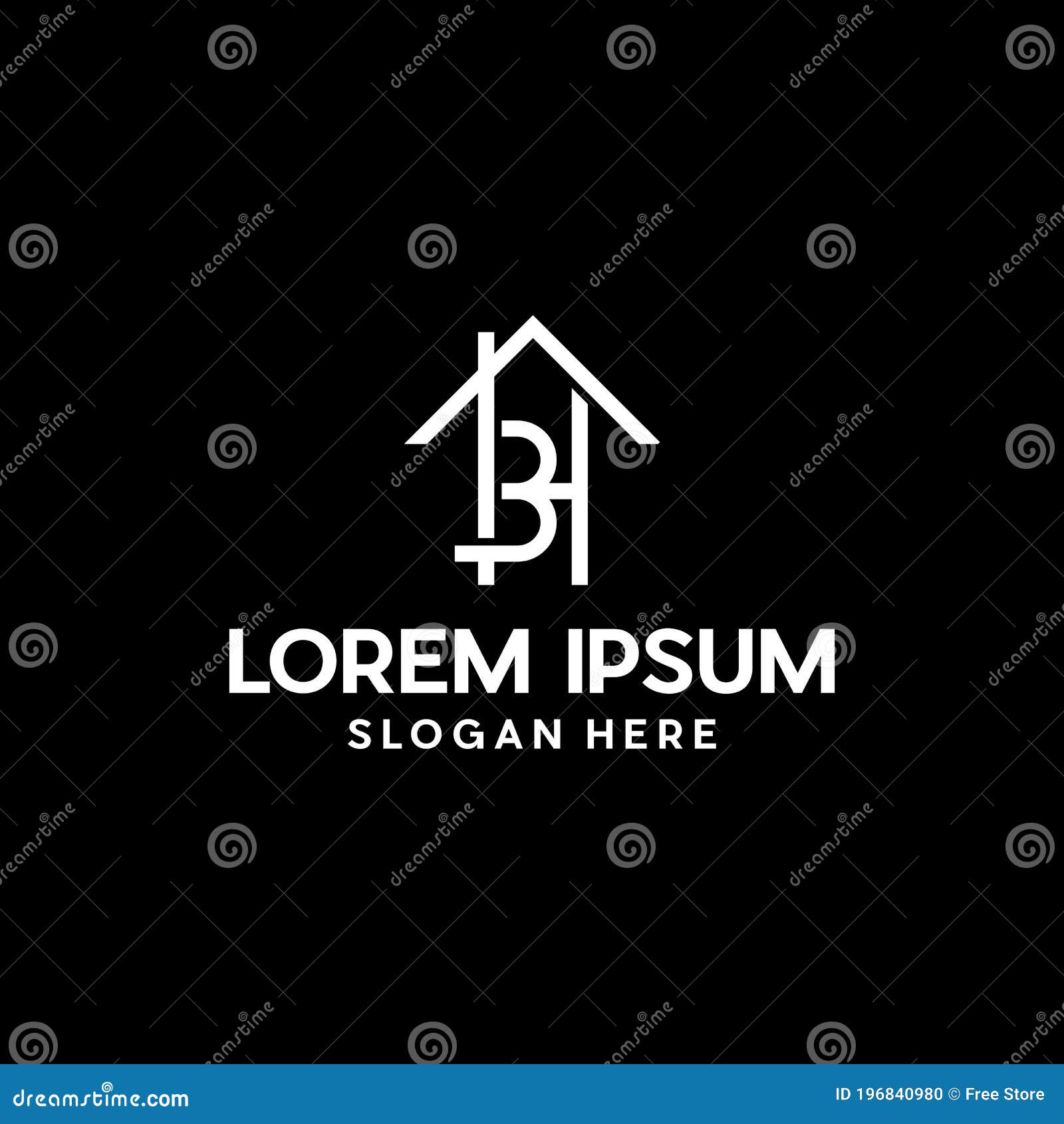 Letter BH Home Real Estate Monogram Business Logo Stock Vector ...