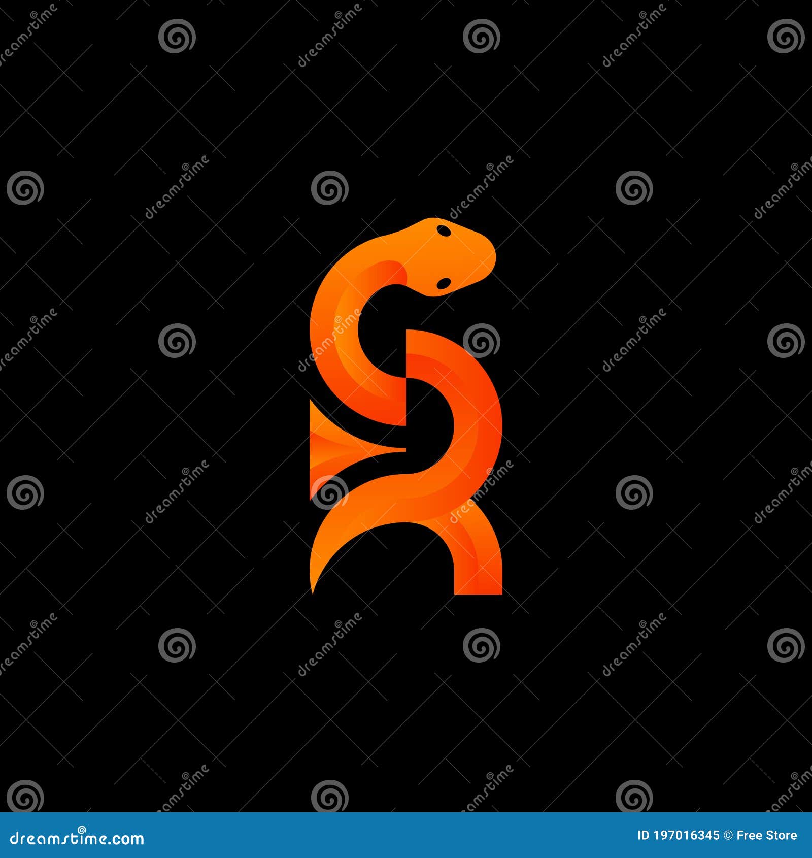 Letter R Snake Modern Technology Logo Stock Illustration - Illustration ...
