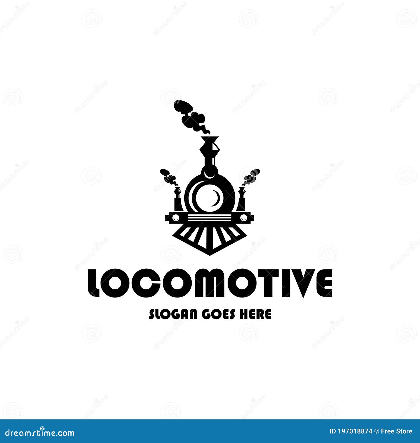 Train Smoke Locomotive Silhouette Modern Logo Stock Vector ...