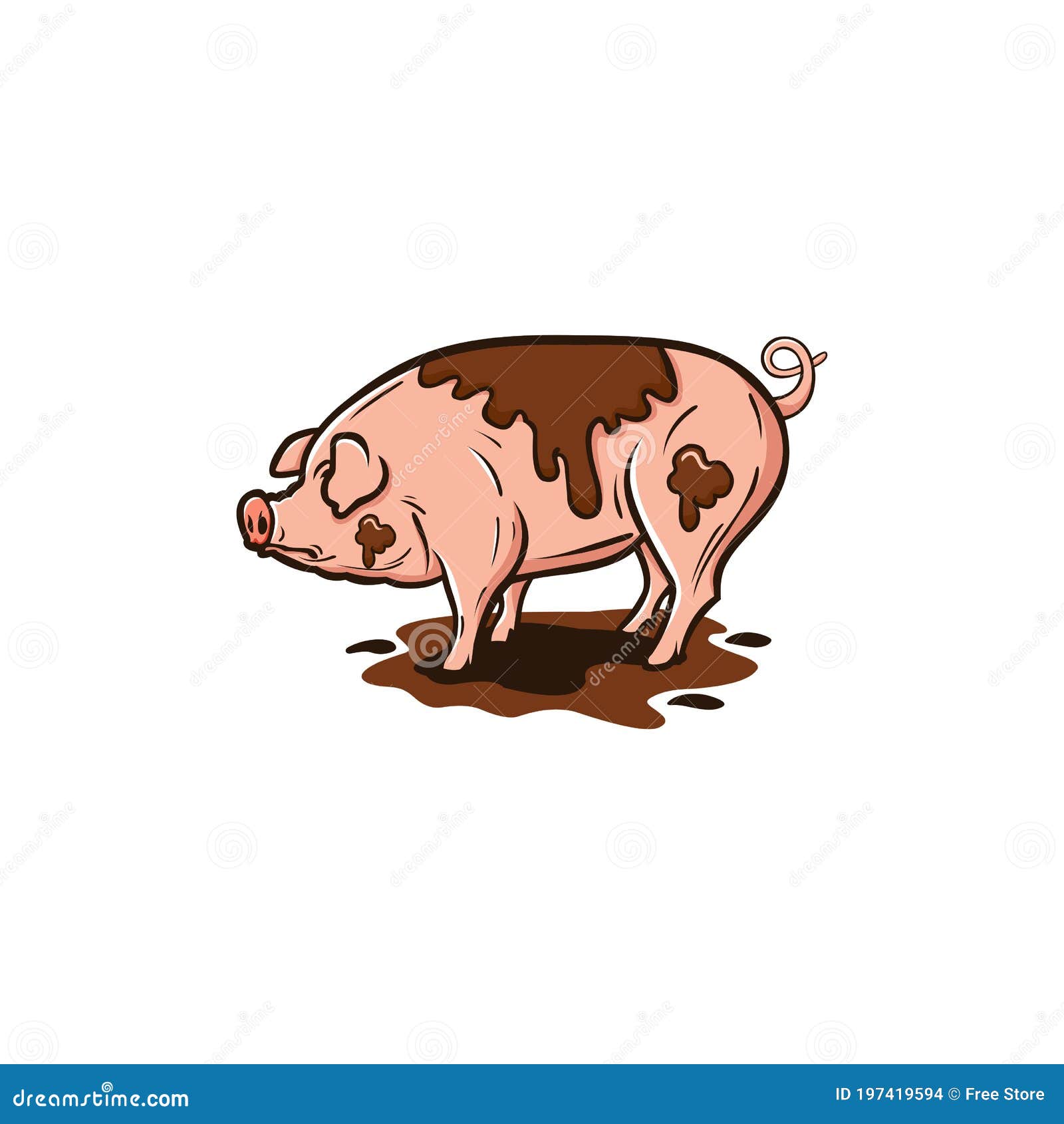 Pig Dirty Illustration Cartoon Creative Vector Logo | CartoonDealer.com ...
