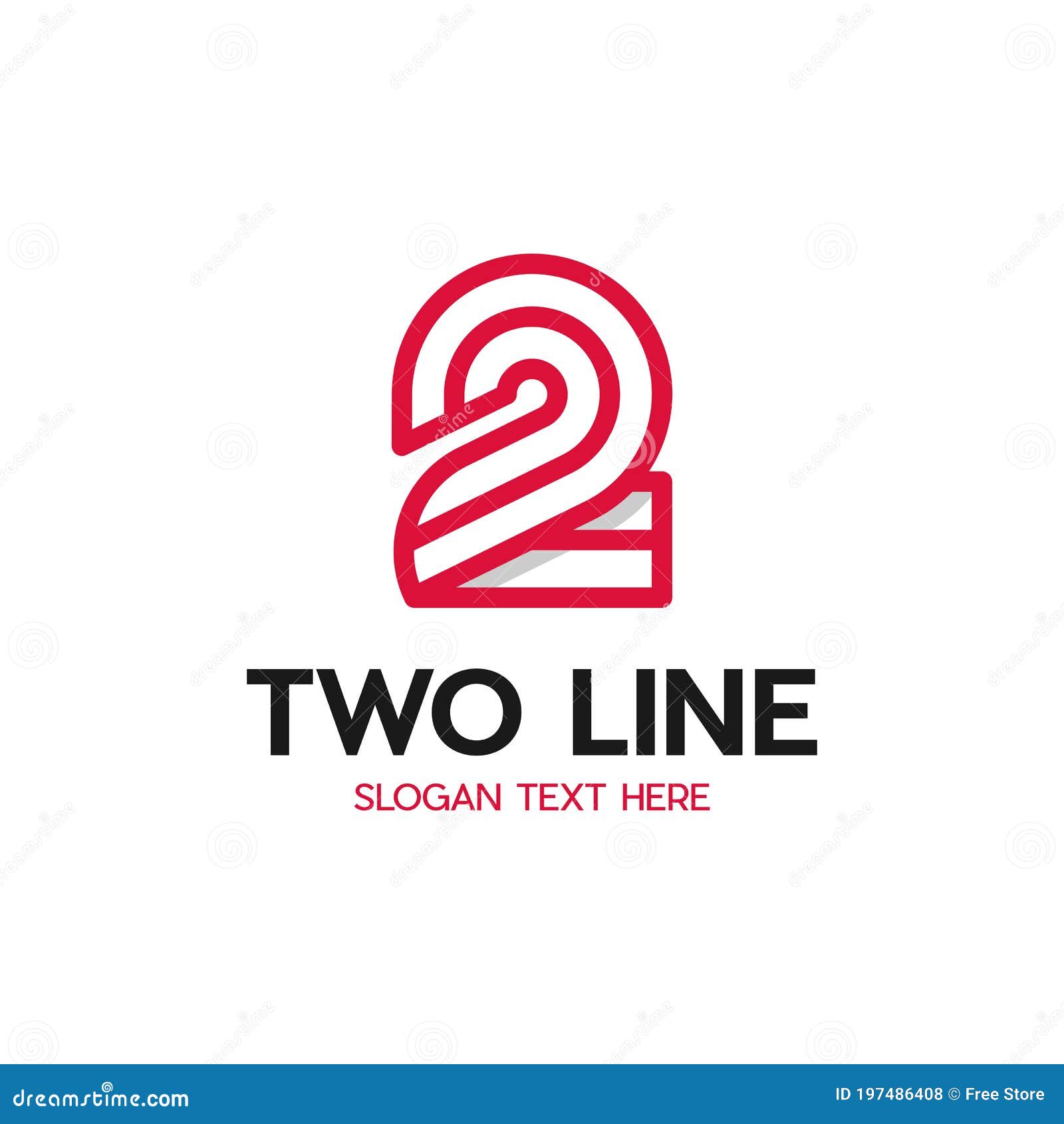 Number Two Outline Modern Business Creative Logo Stock Vector ...