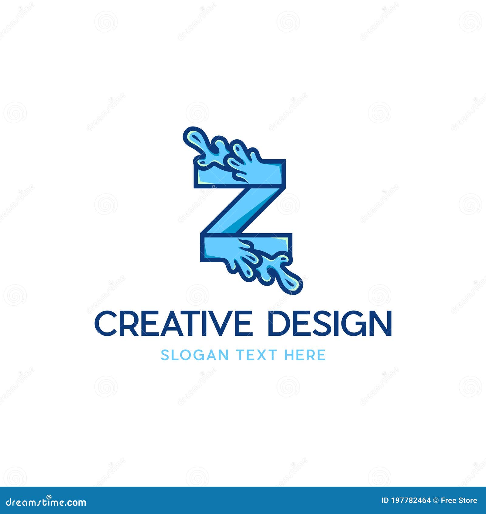 Z Water Splash Nature Ecology Modern Business Logo Stock Vector ...