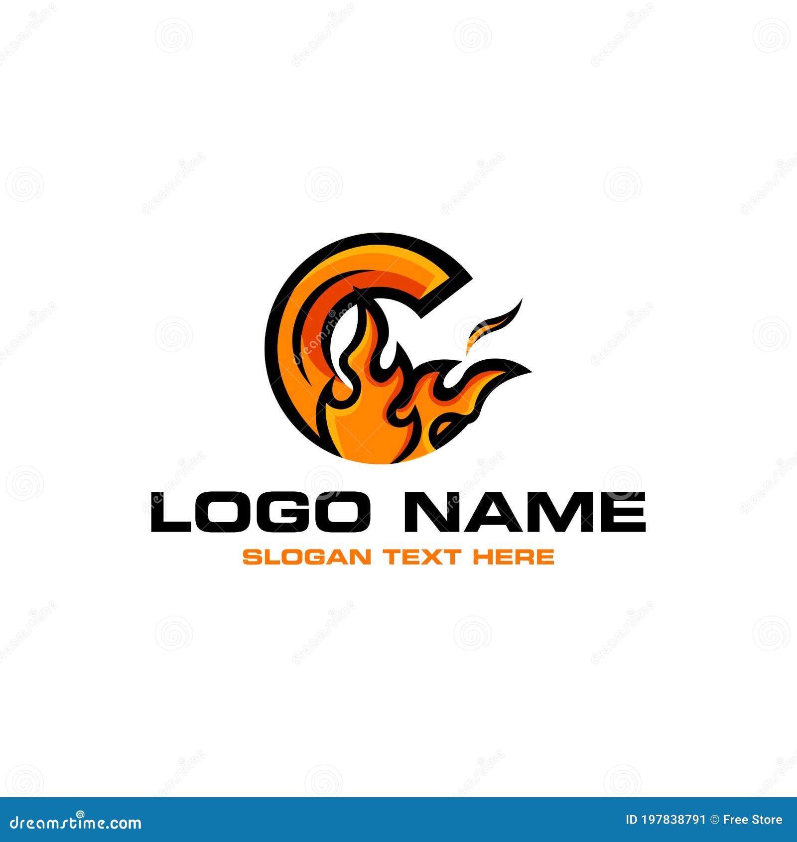 C Burn Fire Letter Business Industrial Monogram Logo Stock Vector ...