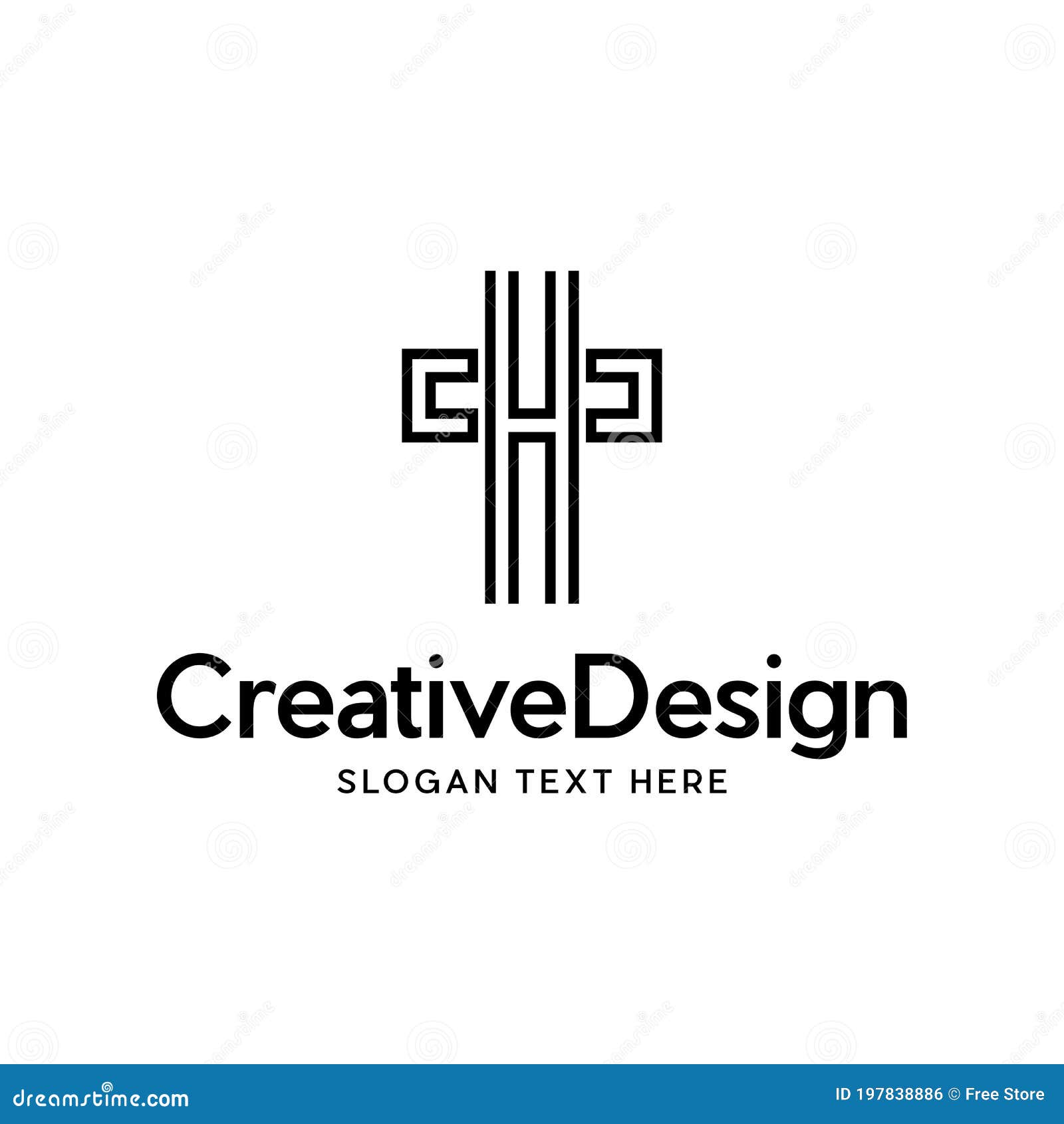 Letter H Cross Church Religion Modern Business Monogram Logo Stock ...