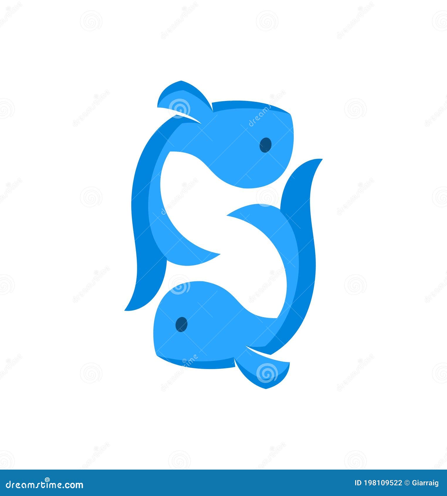 Two fish cartoon concept stock vector. Illustration of feather - 198109522