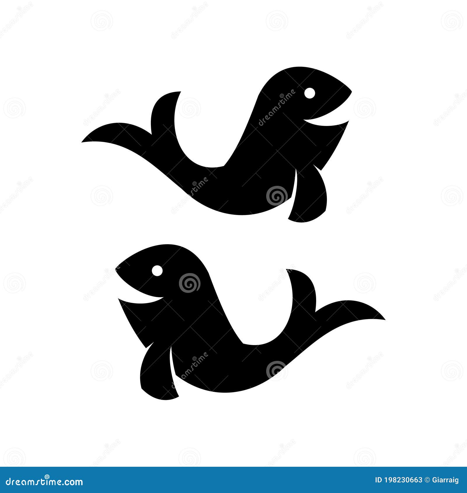 Two Silhouette of Fish Concept Stock Vector - Illustration of ...