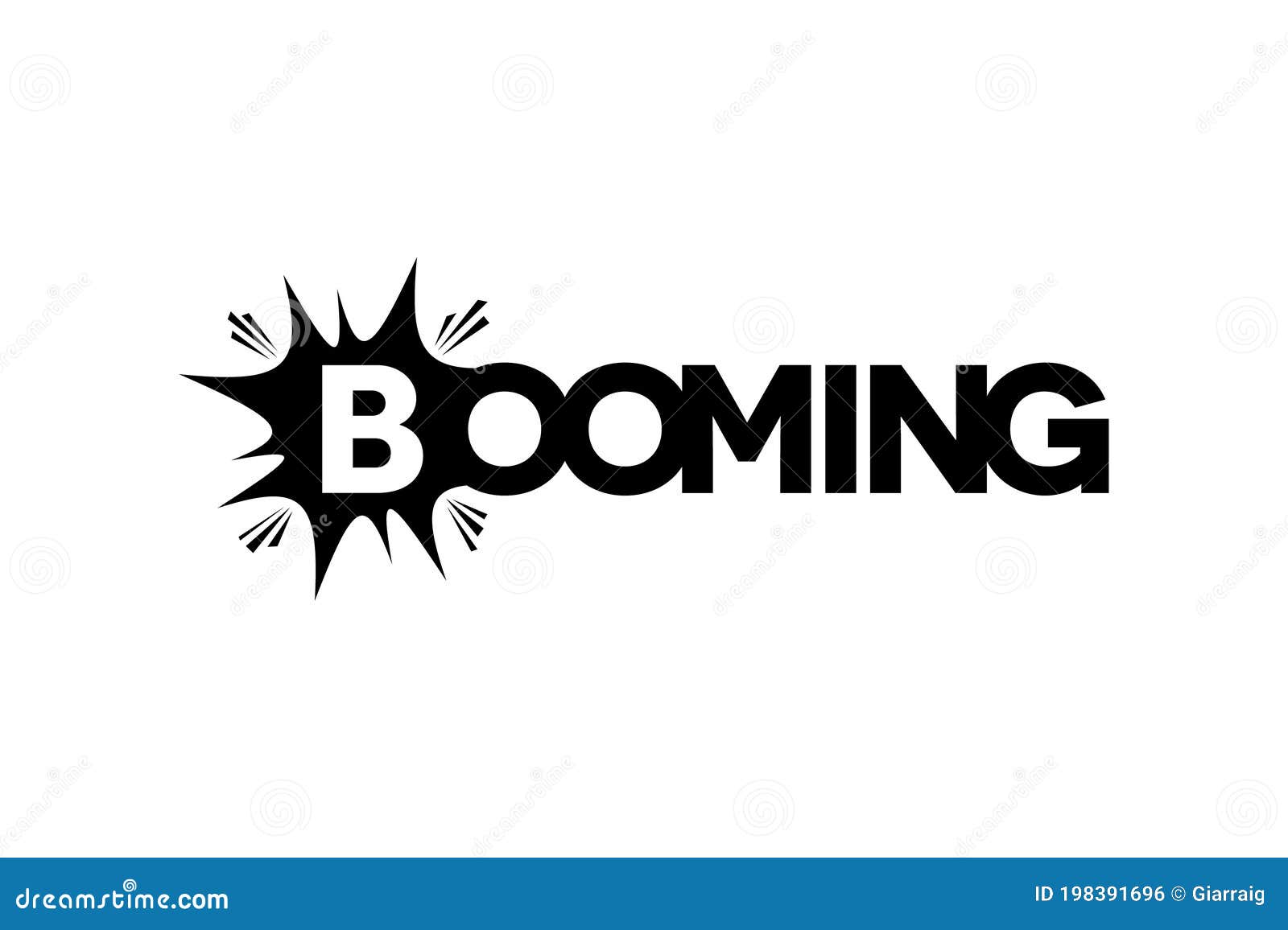 Typography Booming Word Concept Stock Vector - Illustration of icon ...
