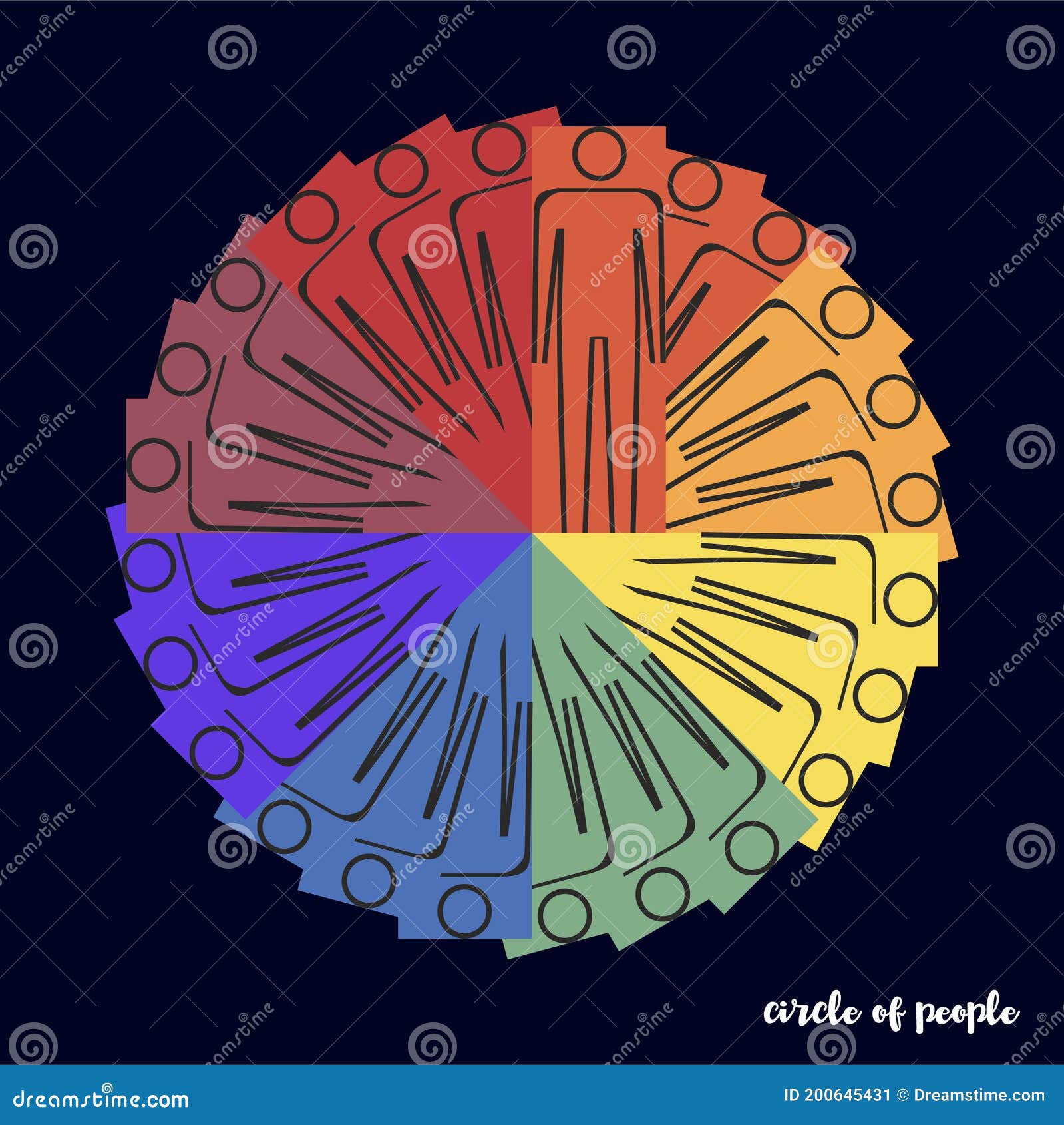 Circle of People Vector Image Stock Vector - Illustration of cartoon ...