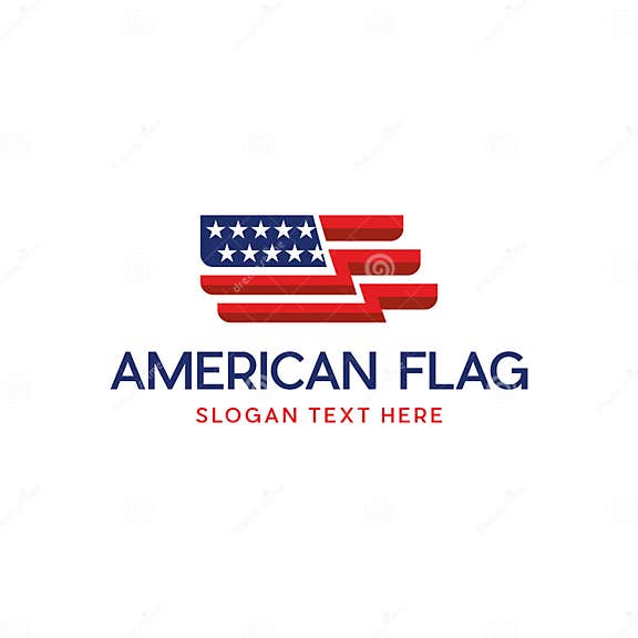 American Flag Nationalist Modern Creative Design Logo Stock Vector ...
