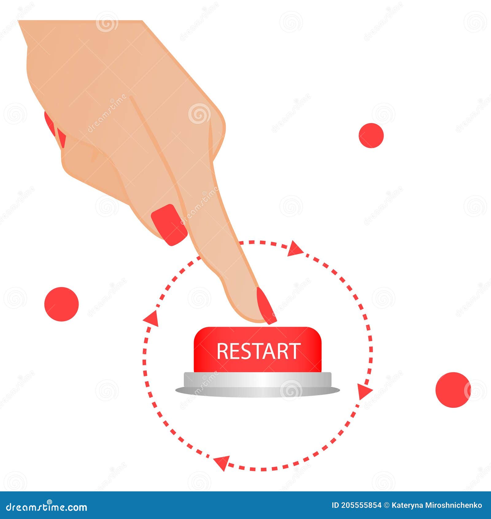 Restart Button Vector Illustration Concept. Stock Vector - Illustration ...
