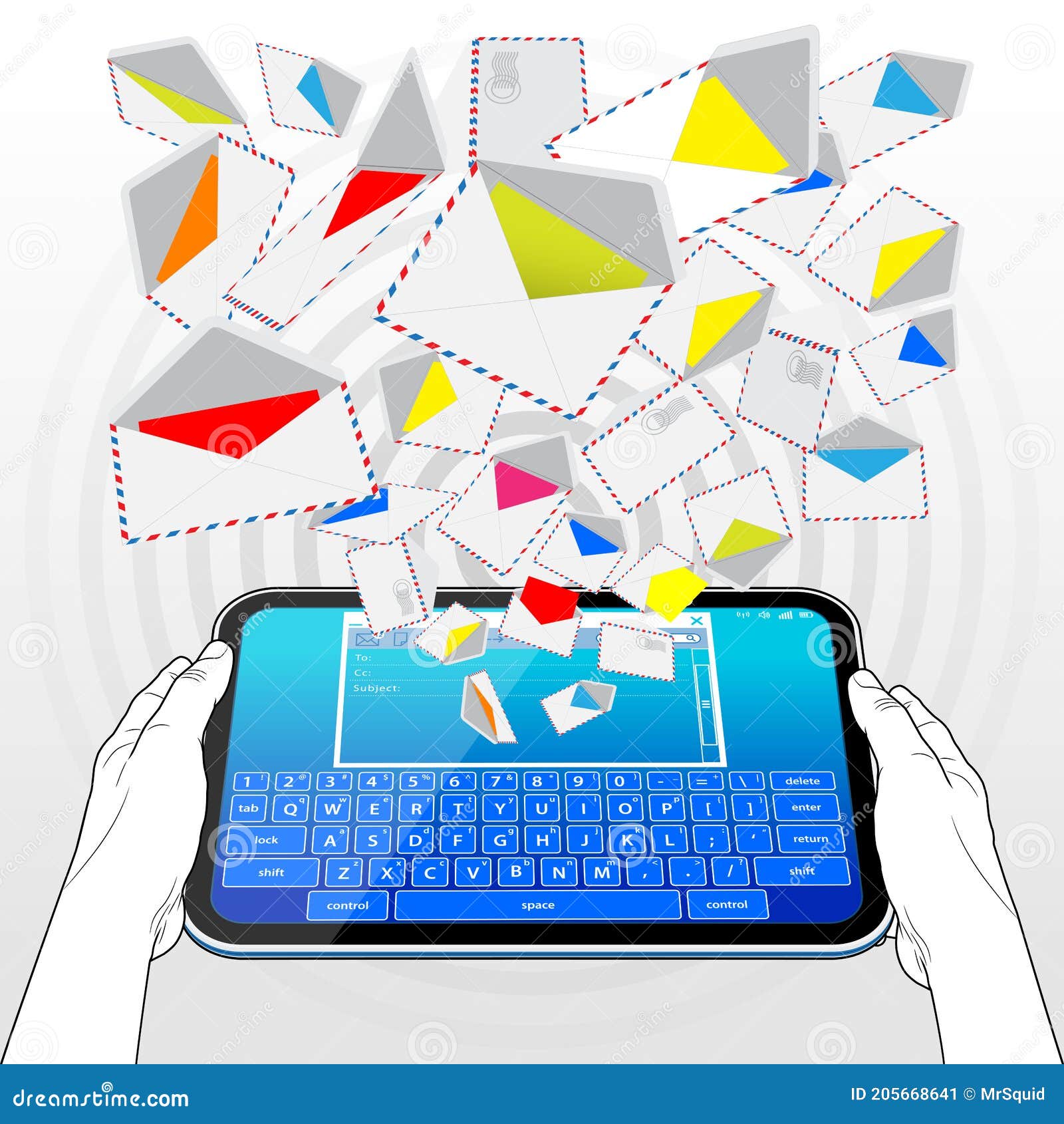 Email Transfer stock vector. Illustration of computer - 205668641