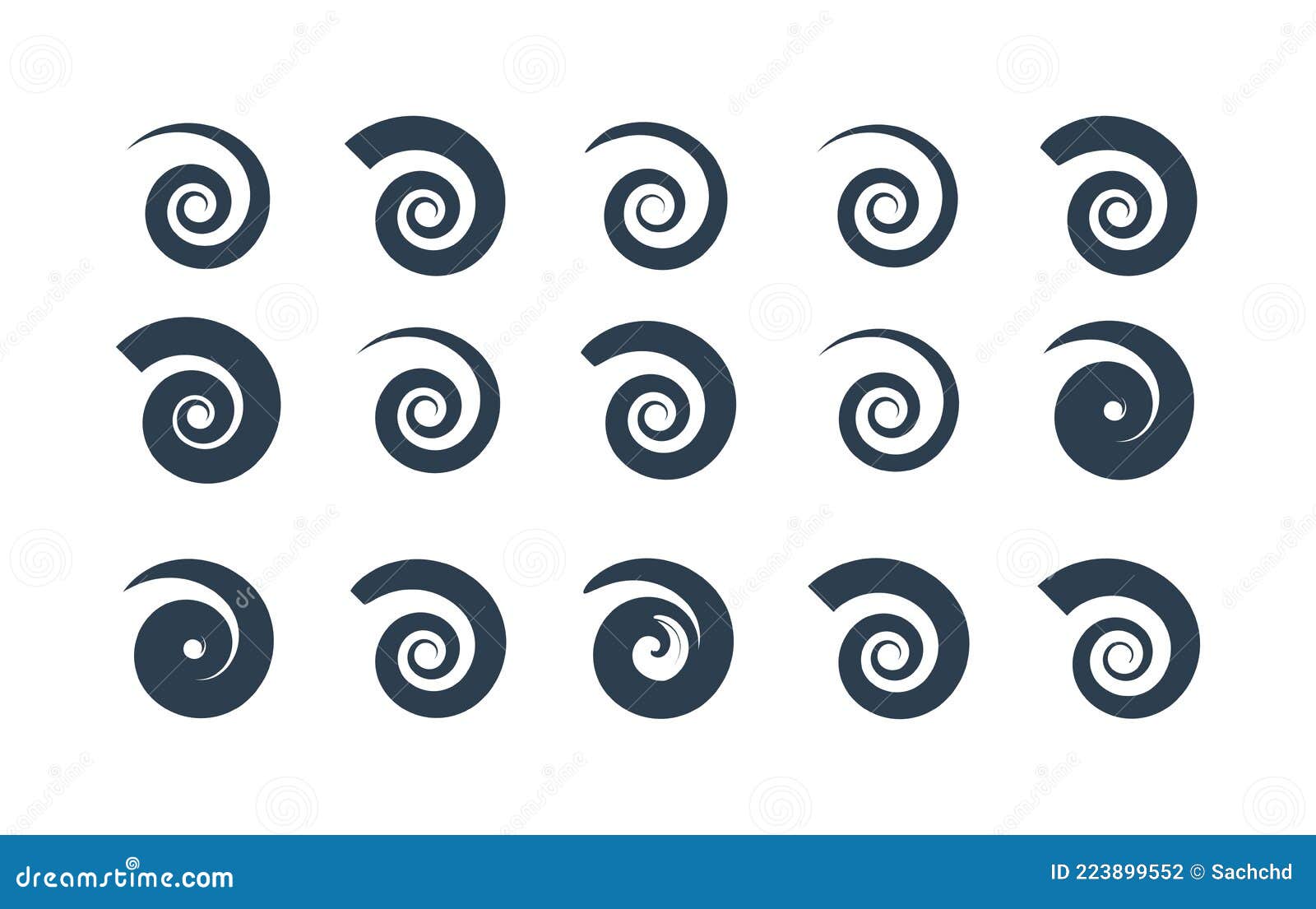 Swirl Geometric Shapes Vector Design Elements Set Stock Vector ...