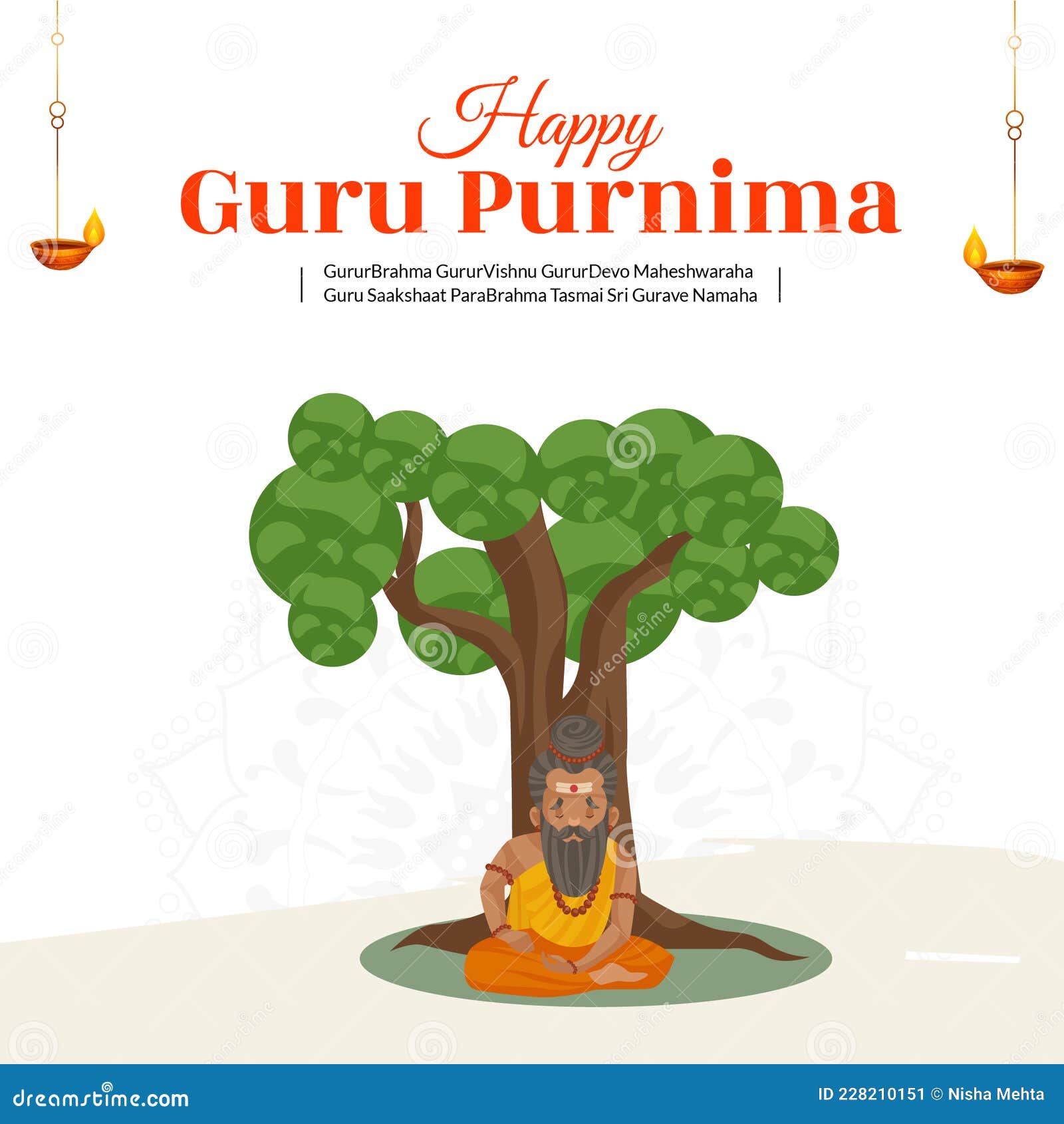 Happy Guru Purnima of Banner Design Stock Vector - Illustration of ...