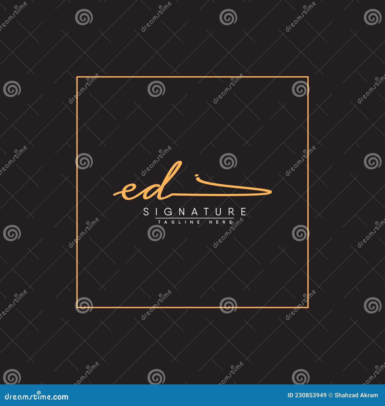 Initial Letter ED Logo - Handwritten Signature Logo for Alphabet E and ...