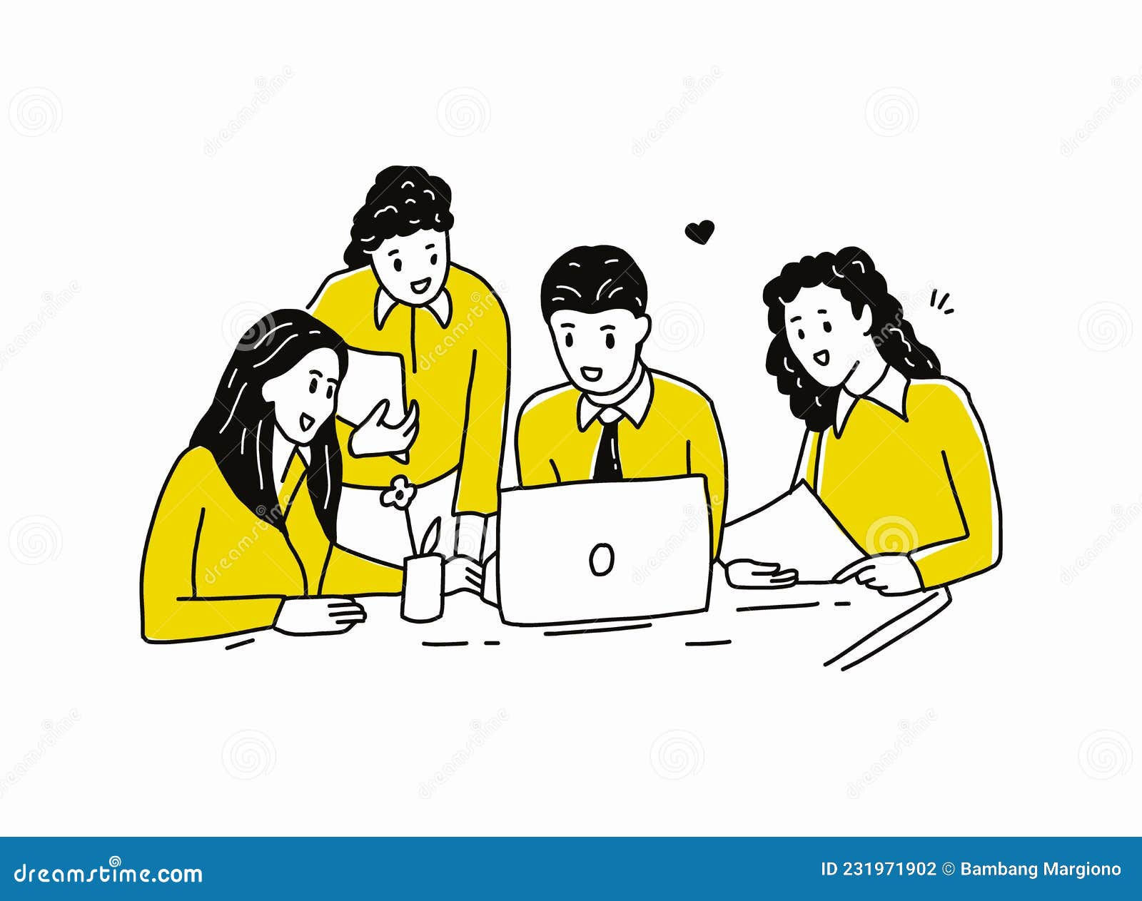 People Working, Teamwork Cartoon Ilustration Vector Set Stock Vector ...