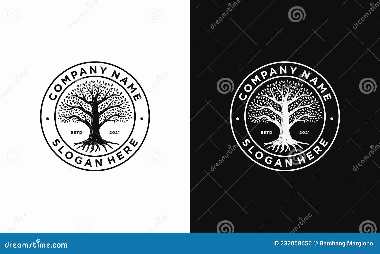 Tree of Life Logo Template Circle Badge Premium Vector Stock Vector ...