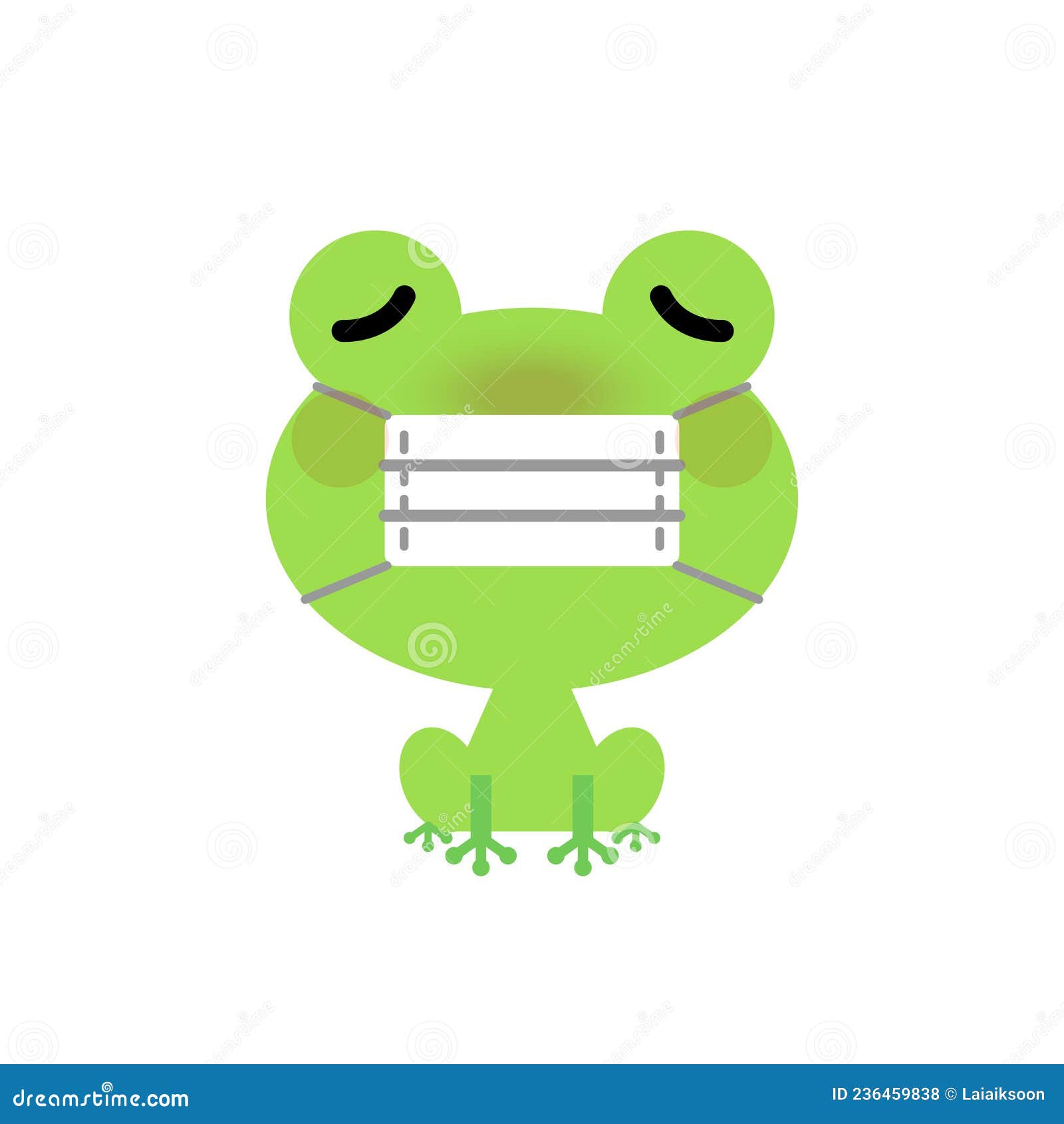 Cute Cartoon Frog with Medical Mask Stock Vector - Illustration of ...