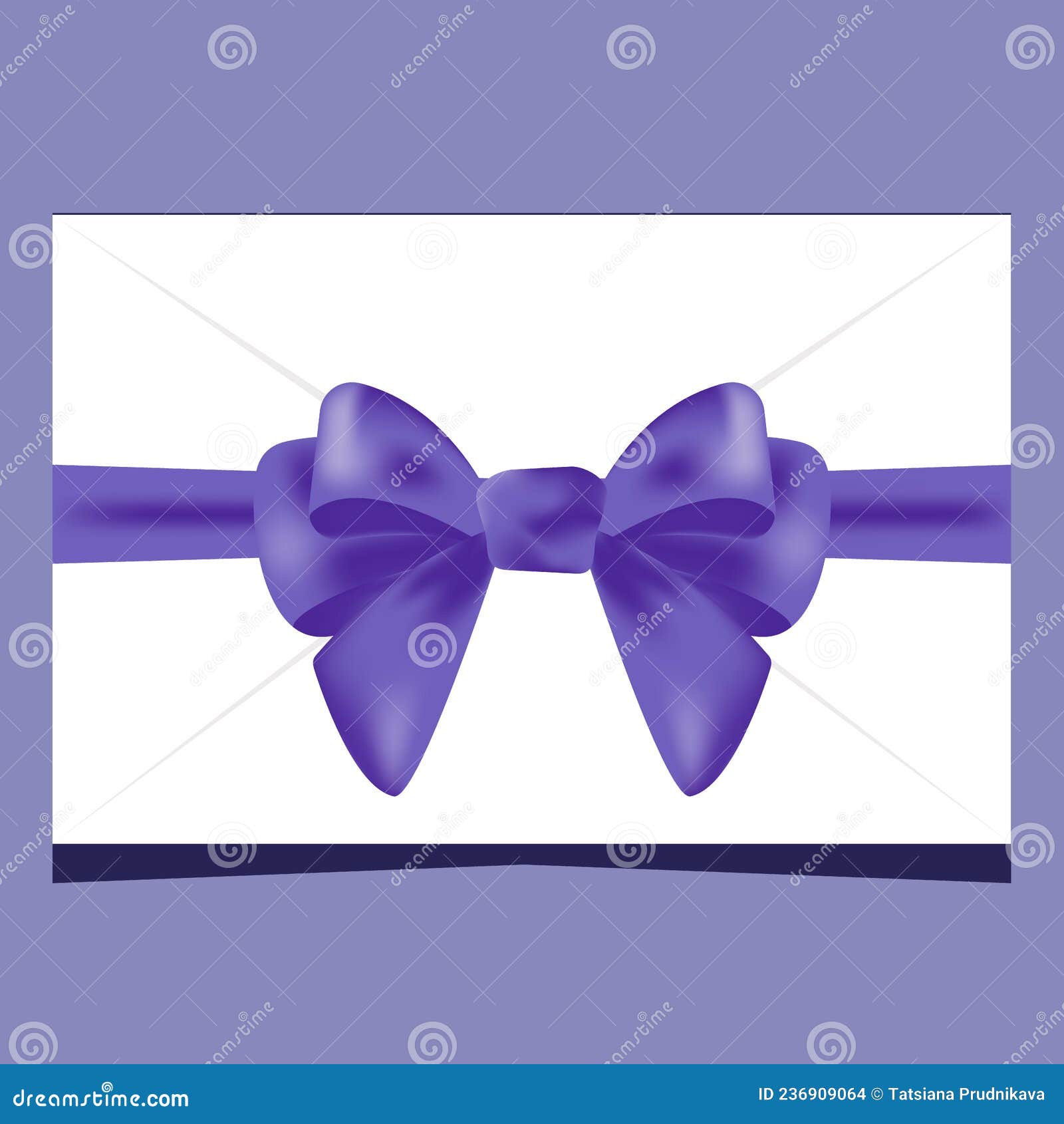 Greeting or Gift Letter Tied with a Purple Ribbon and a Purple Bow ...