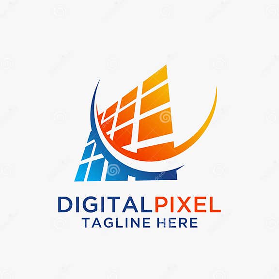 Abstract Digital Pixel Logo Design Stock Vector - Illustration of icon ...