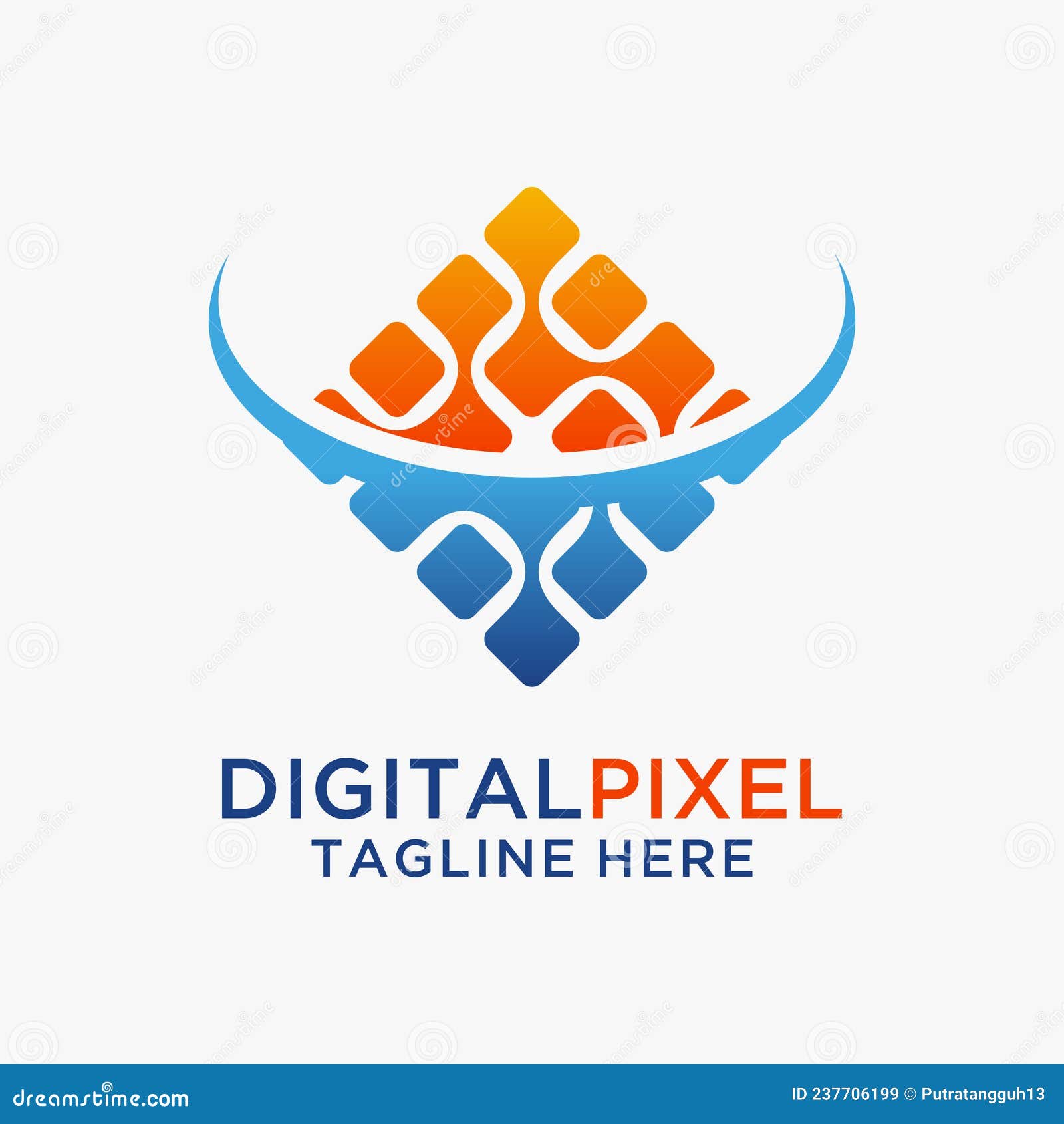 Abstract Digital Pixel Logo Design Stock Vector - Illustration of clean ...