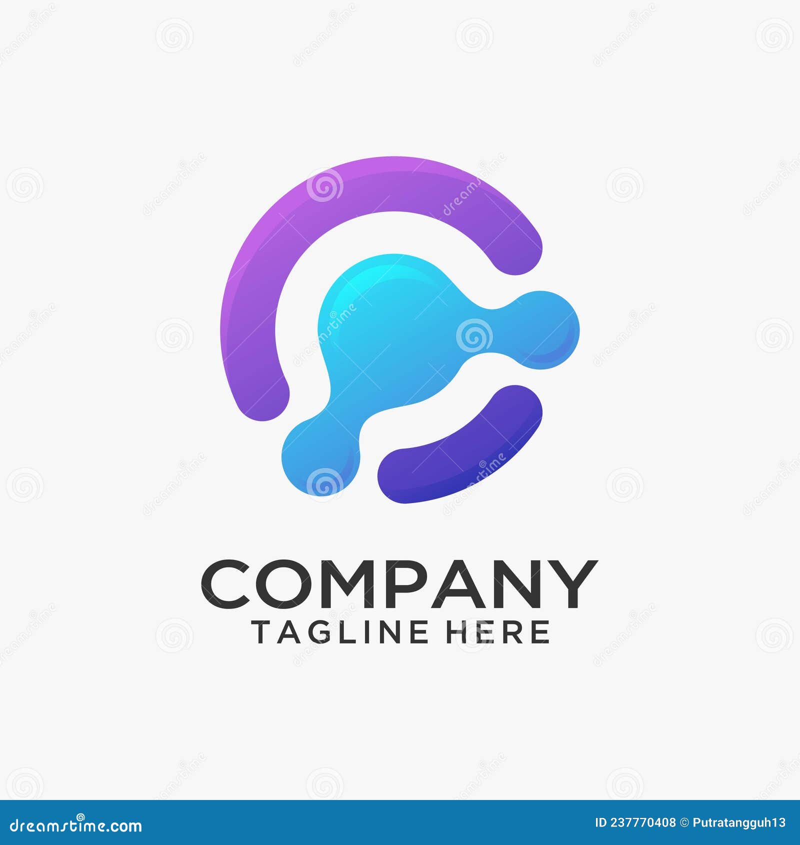 Abstract Round Tech Logo Design Stock Vector - Illustration of curl ...