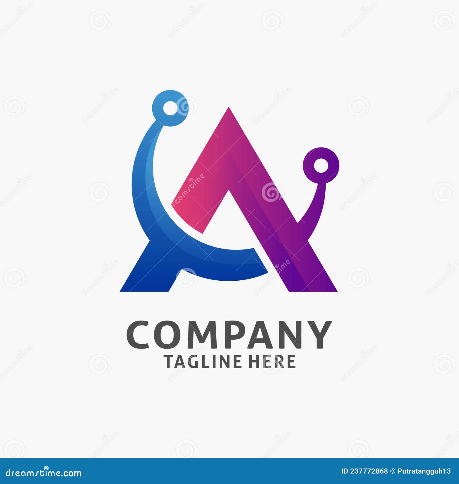 Letter a tech logo design stock vector. Illustration of electricity ...