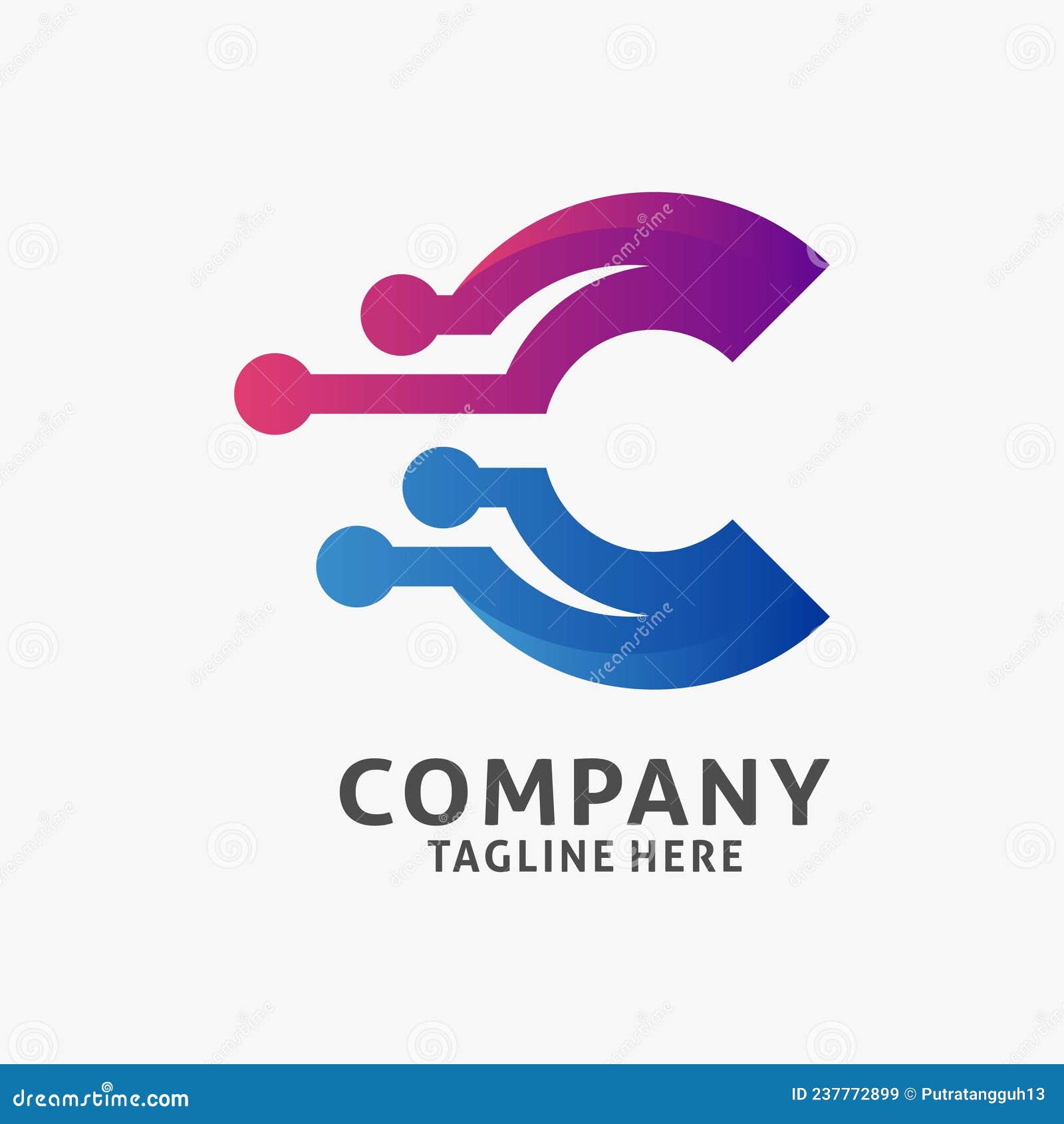 Letter C tech logo design stock vector. Illustration of cyber - 237772899