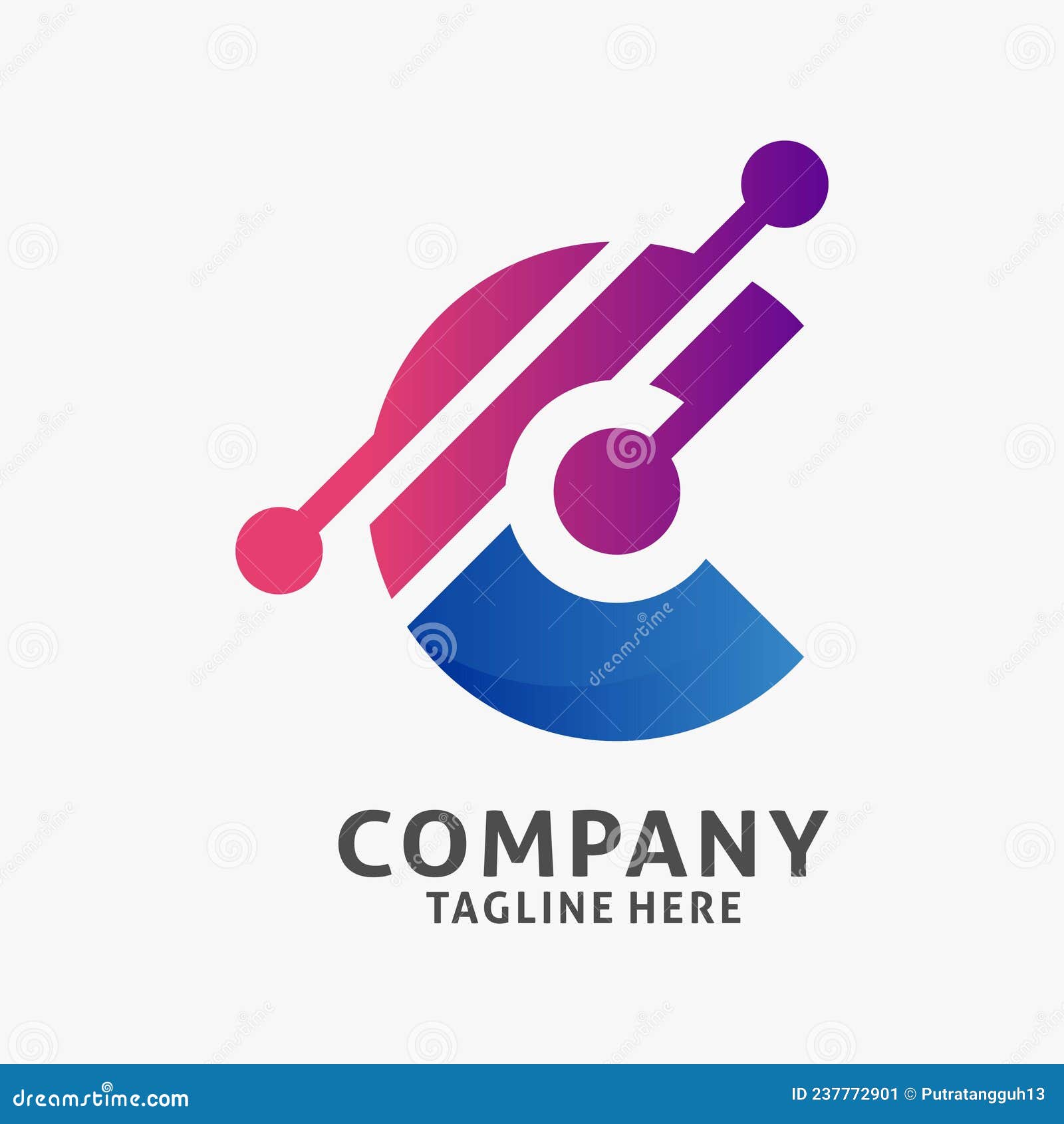 Letter C tech logo design stock vector. Illustration of ideas - 237772901