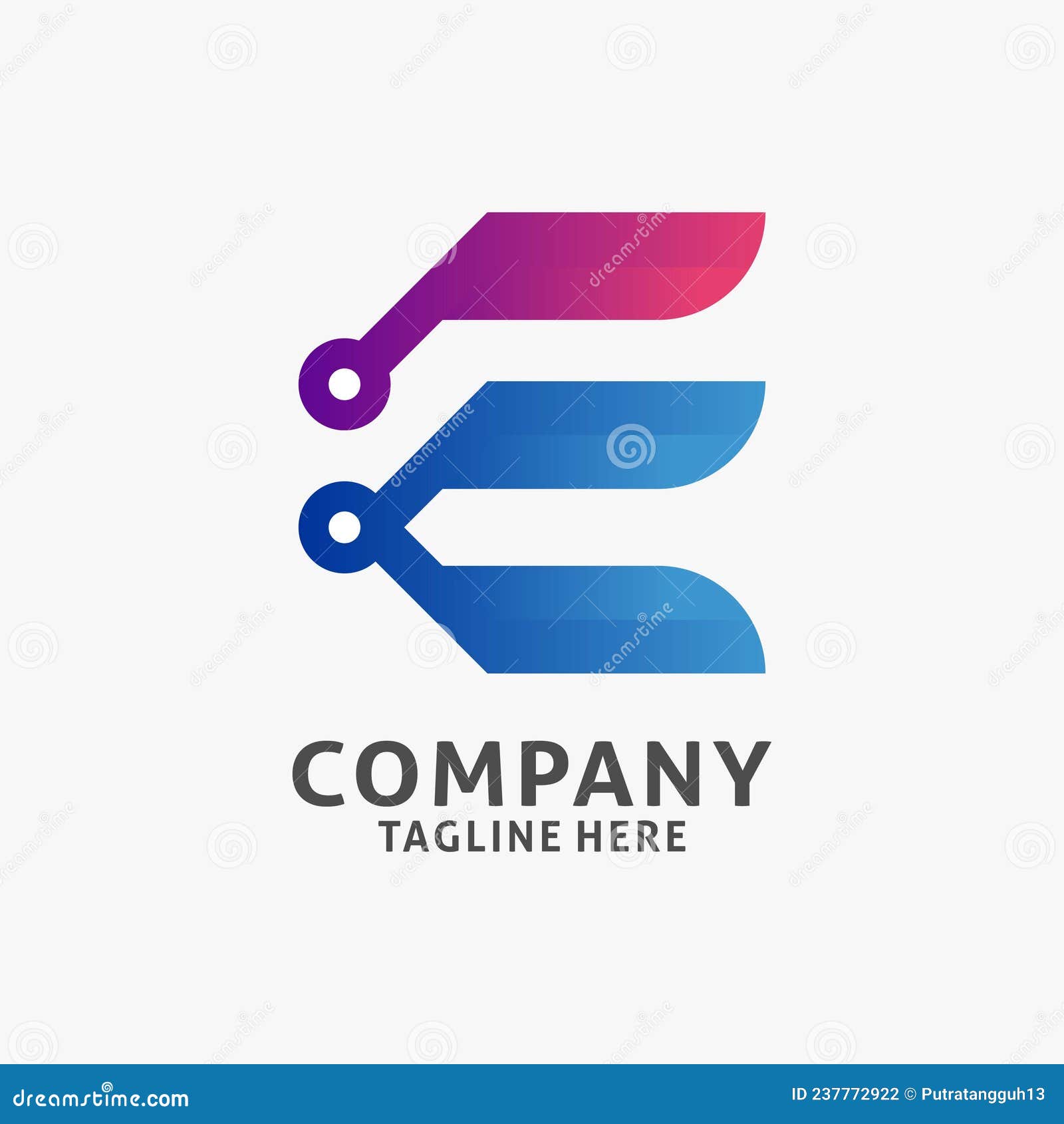 Letter E tech logo design stock vector. Illustration of etech - 237772922