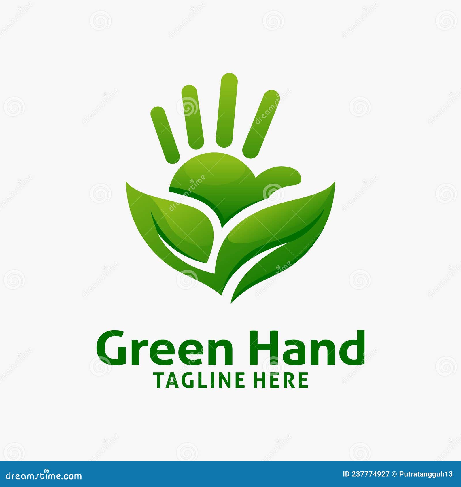 Green hand logo design stock vector. Illustration of fresh - 237774927