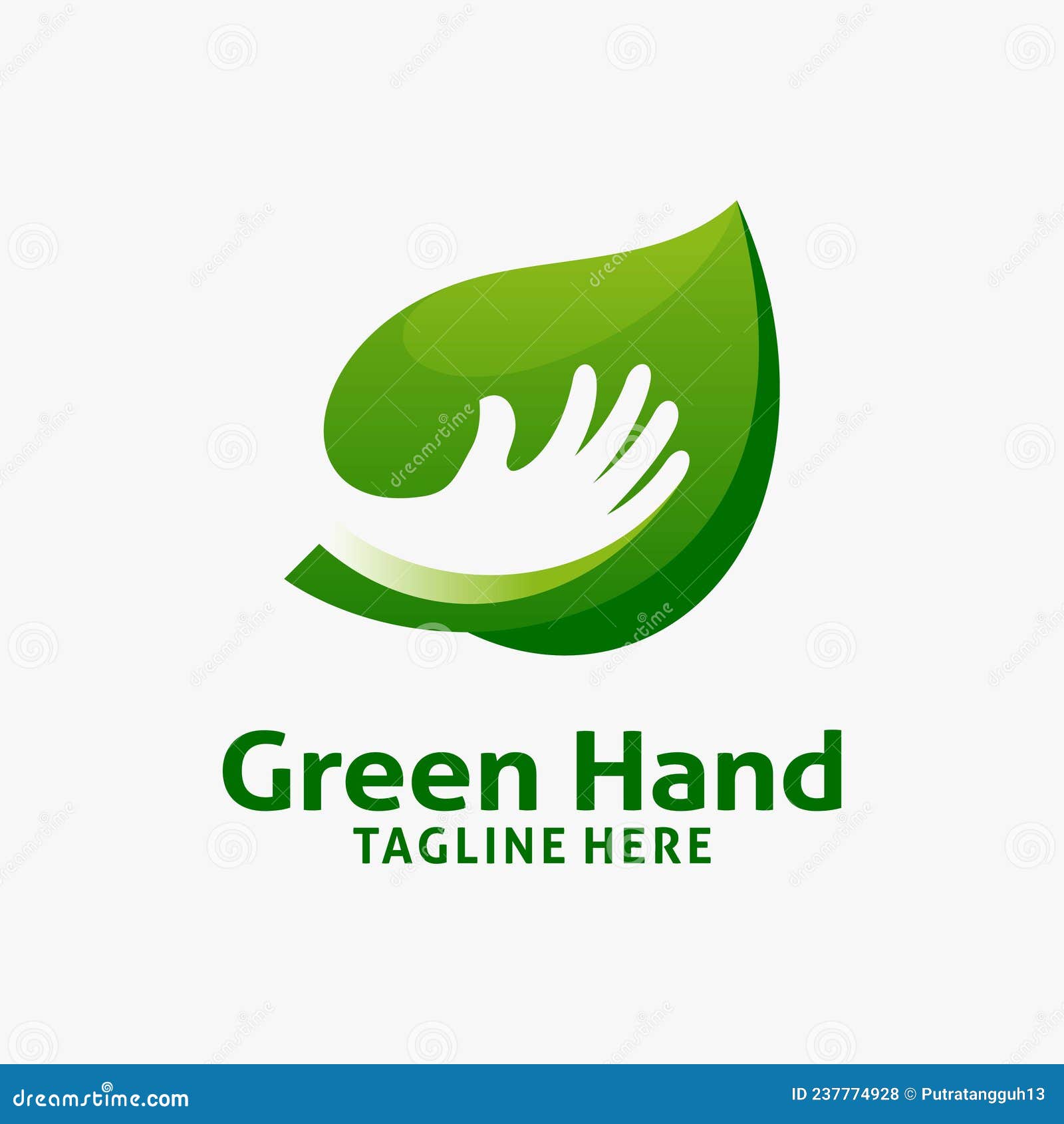 Green hand logo design stock vector. Illustration of awesome - 237774928