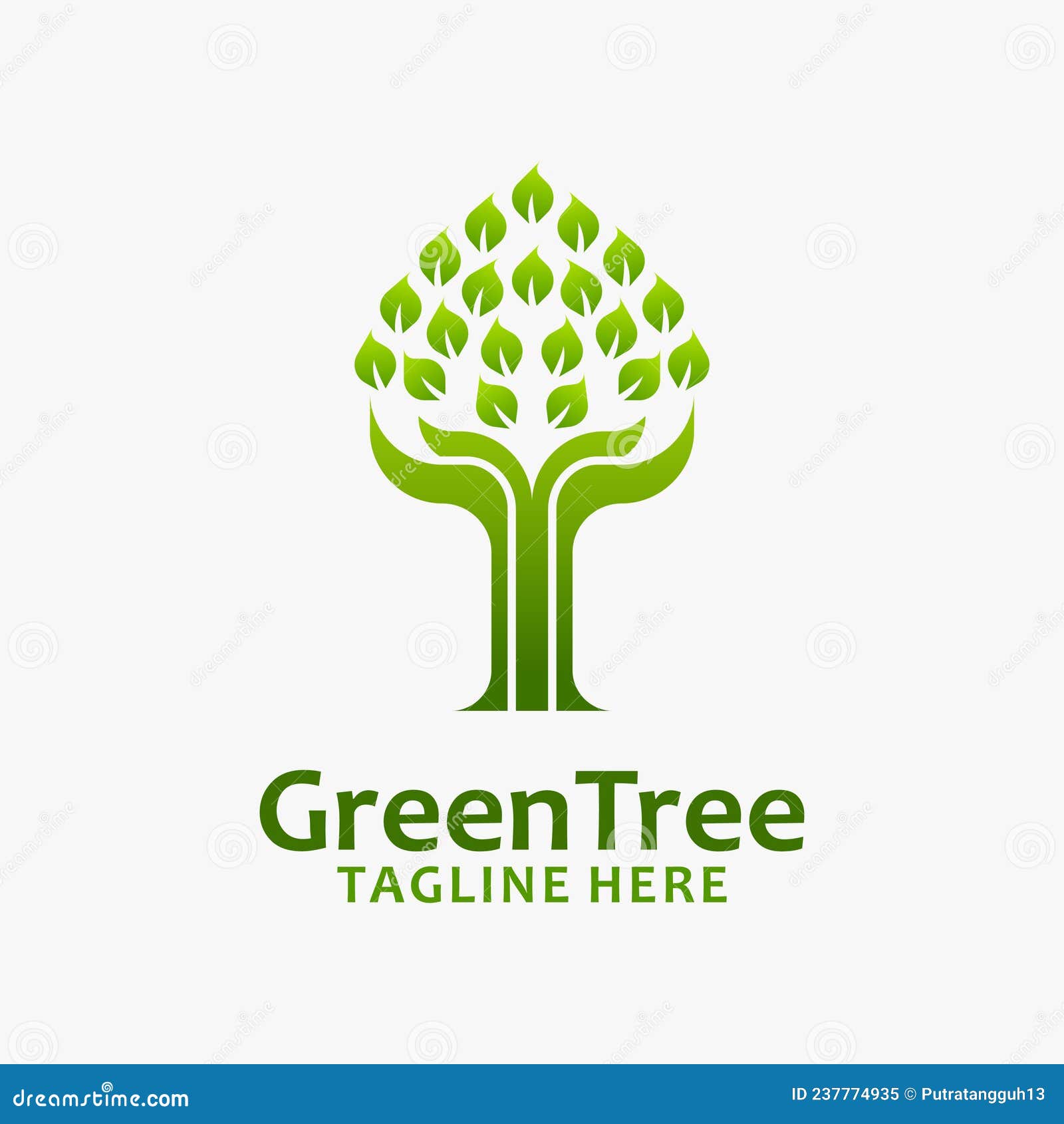 Green tree logo design stock vector. Illustration of identity - 237774935