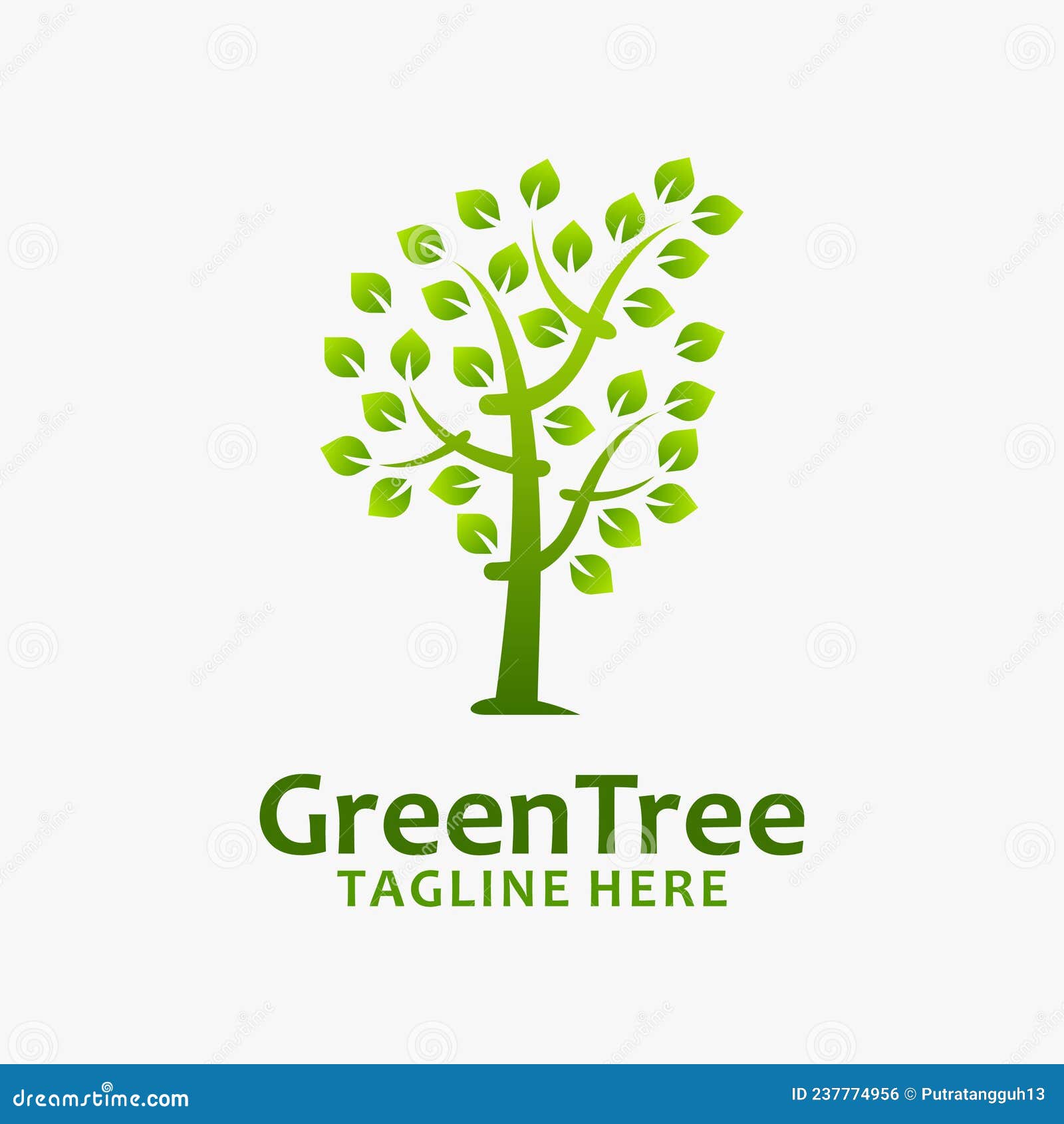 Green tree logo design stock vector. Illustration of design - 237774956