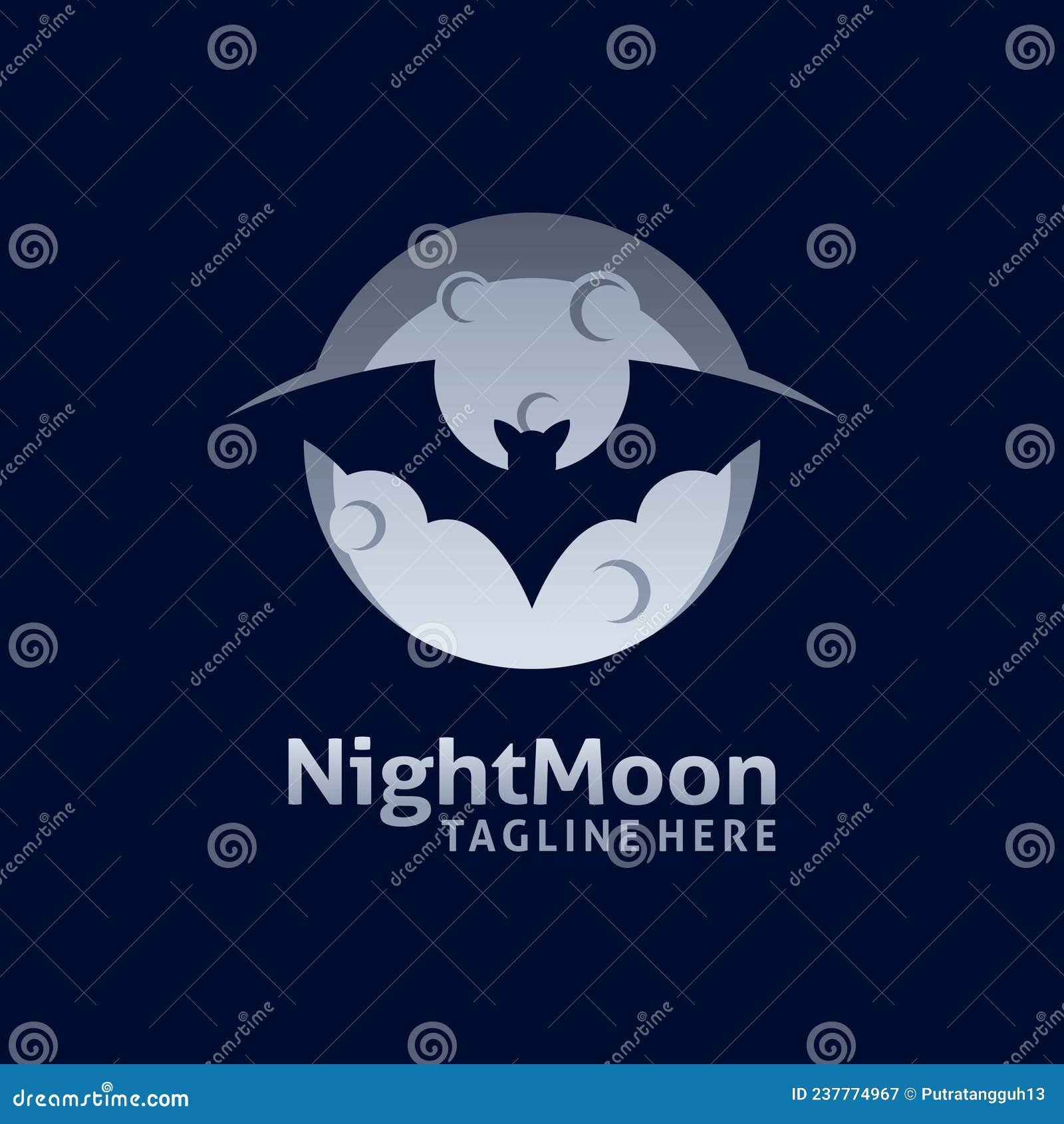 Night moon logo design stock vector. Illustration of negative - 237774967
