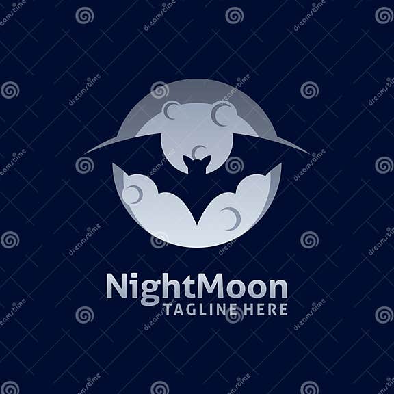 Night moon logo design stock vector. Illustration of negative - 237774967