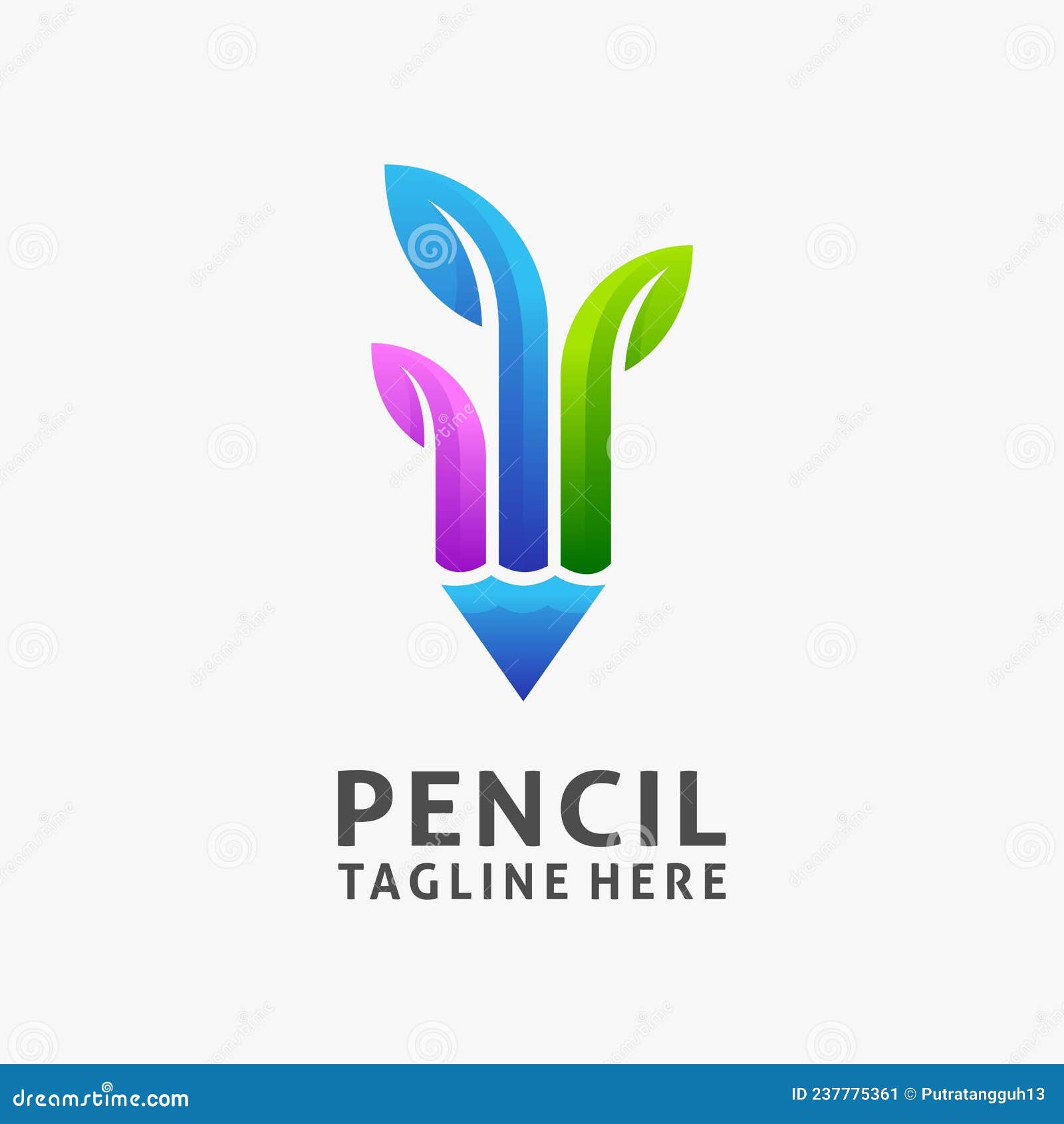 Colorful Nature Pencil Logo Design Stock Vector - Illustration of ...