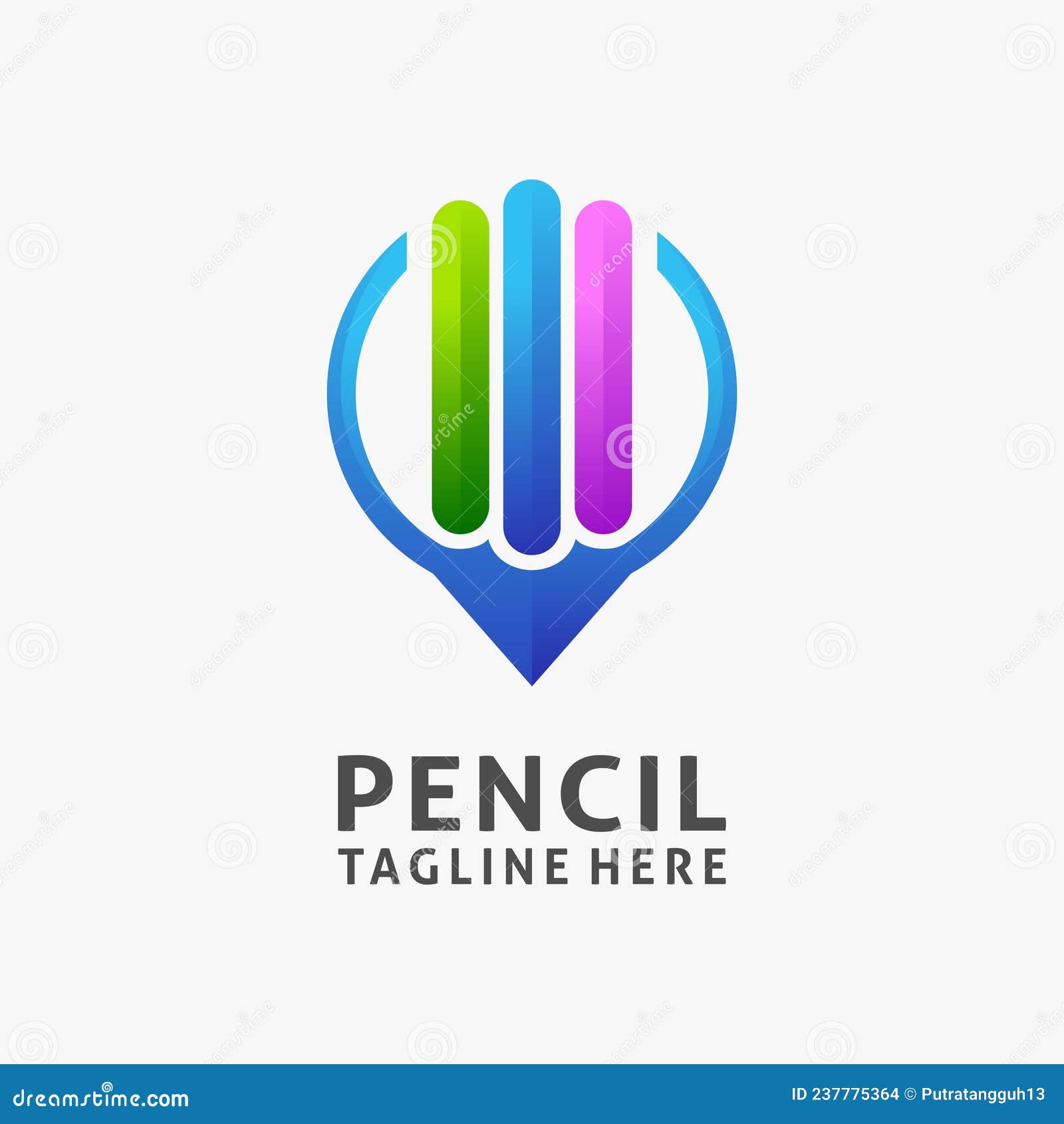 Colorful Abstract Pencil Logo Design Stock Vector - Illustration of ...