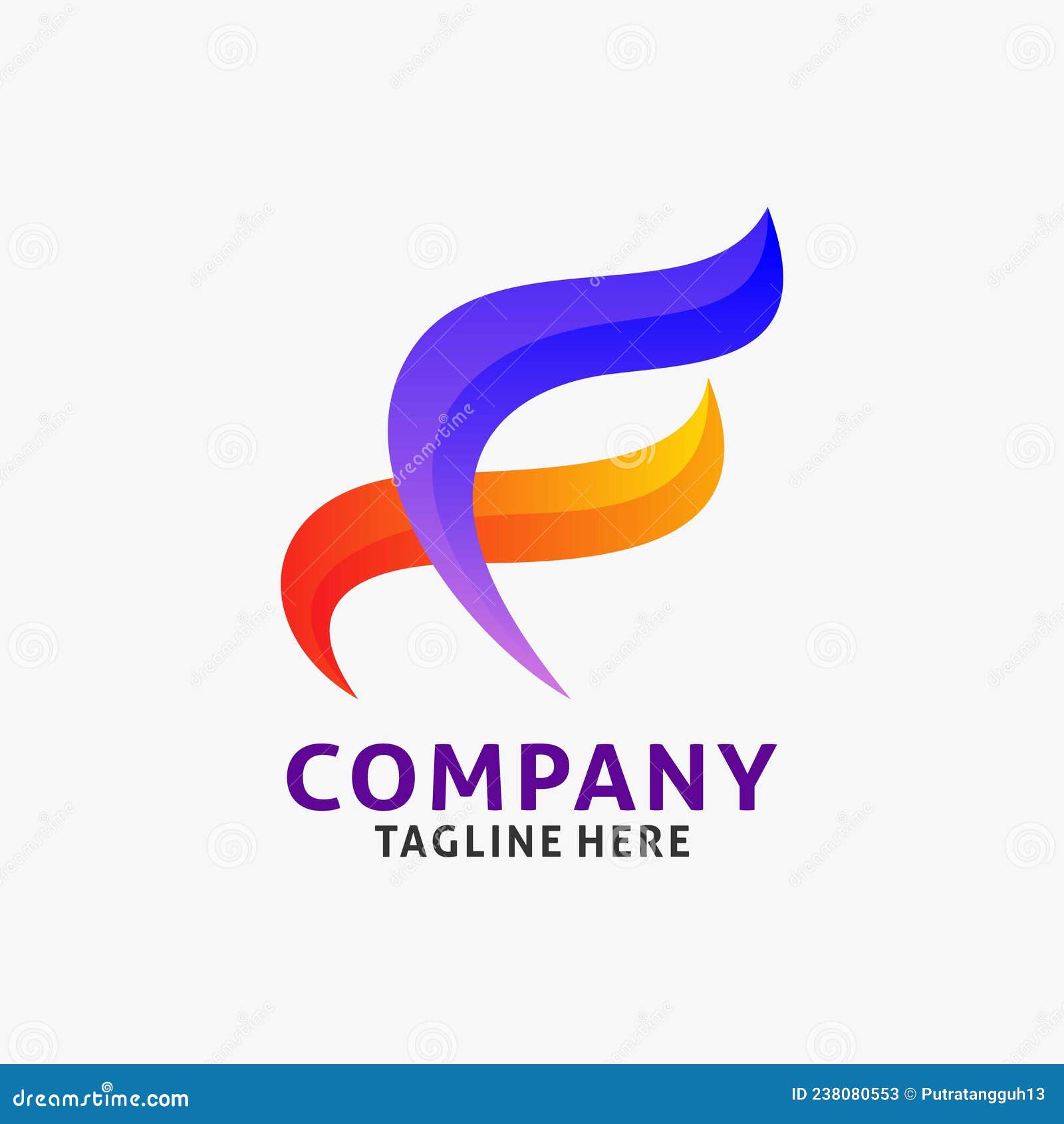 Letter F Abstract Flow Logo Design Stock Vector - Illustration of ...