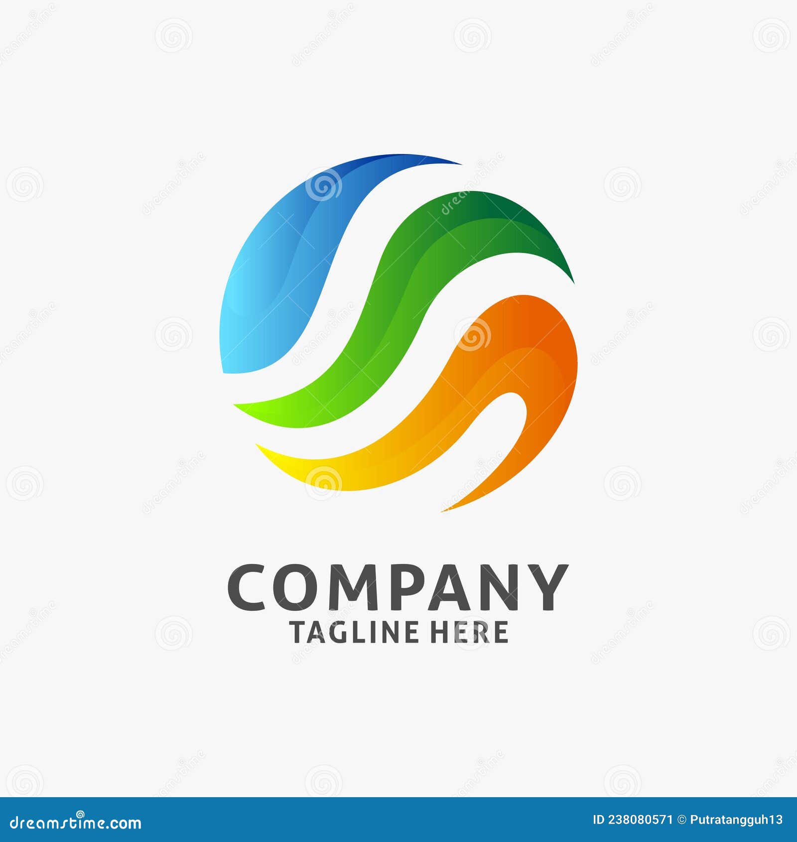 Abstract Circle Flowing Logo Design Stock Vector - Illustration of ...